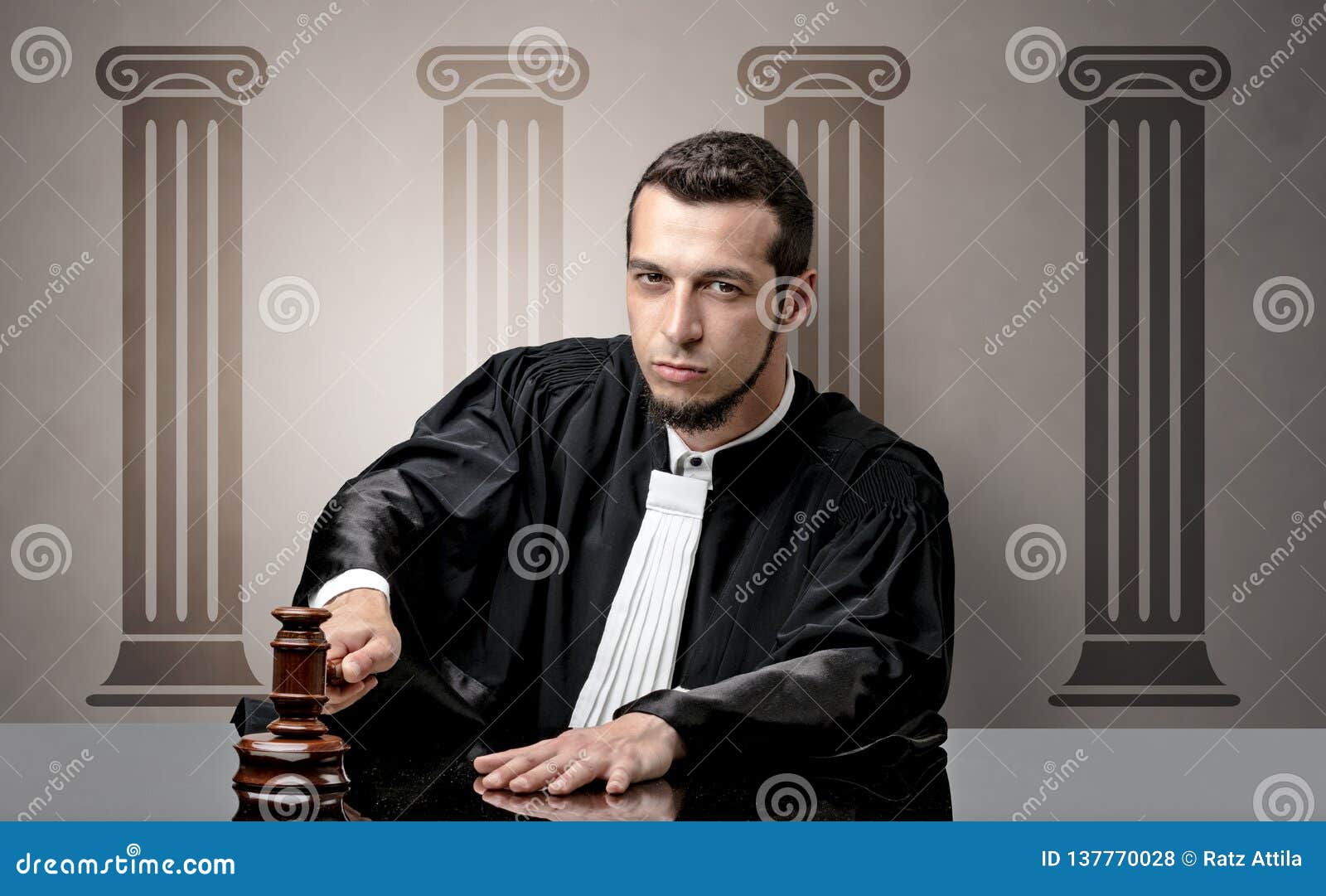 Young Judge Making Decision Stock Photo - Image of point, gavel: 137770028