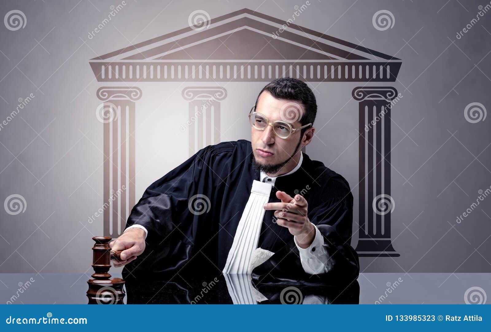 Young Judge Making Decision Stock Image - Image of courthouse, point ...