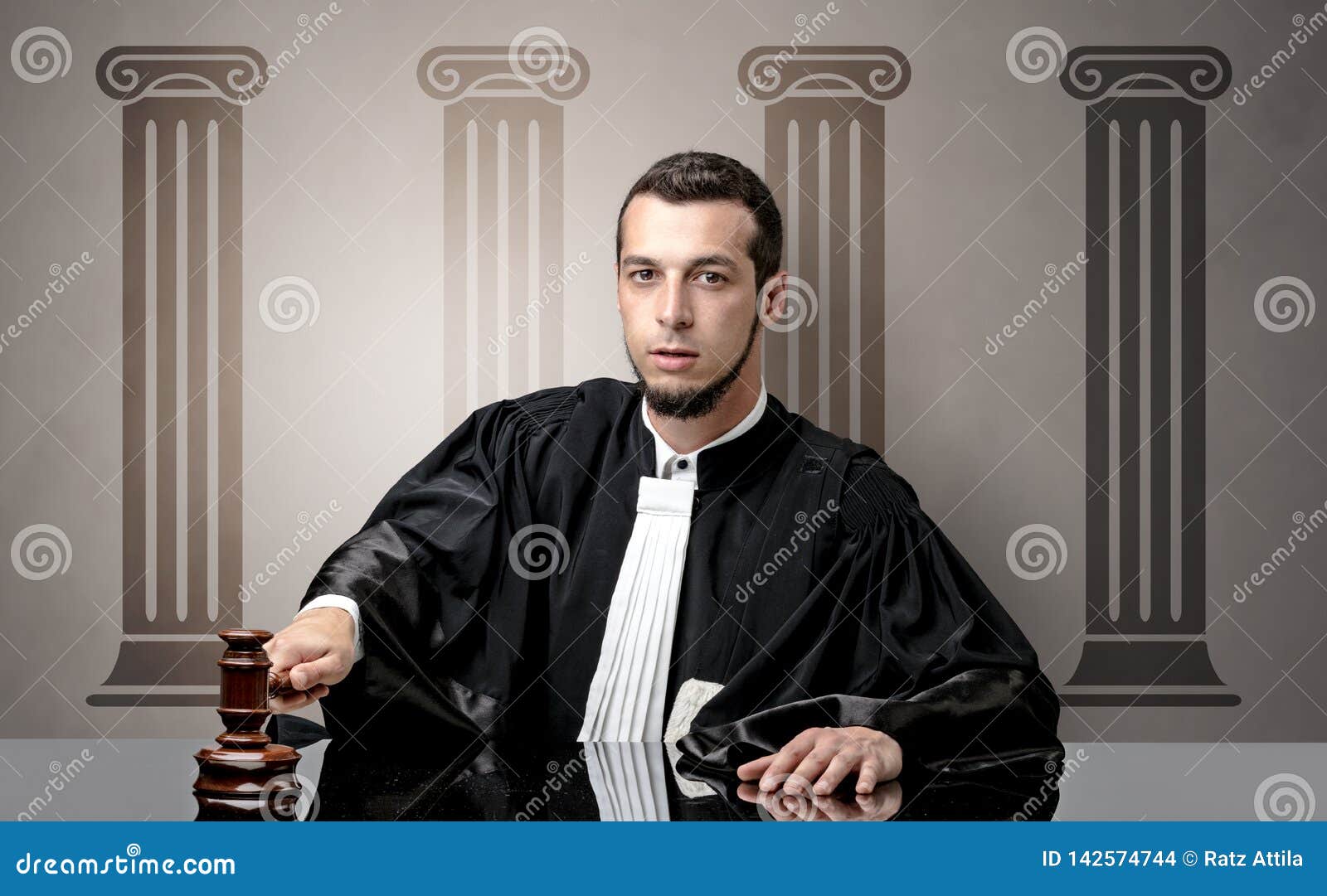 Young Judge Making Decision Stock Photo - Image of handsome, career ...