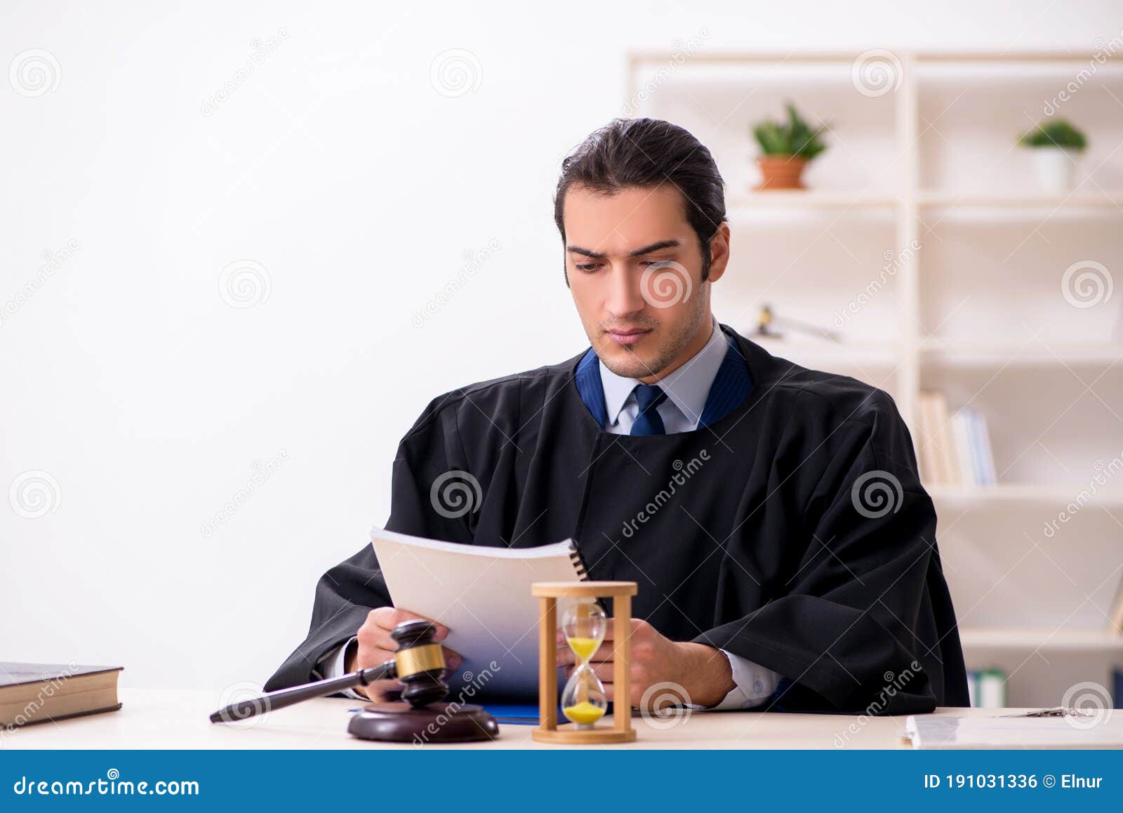 Young Male Judge in Time Management Concept Stock Photo - Image of ...