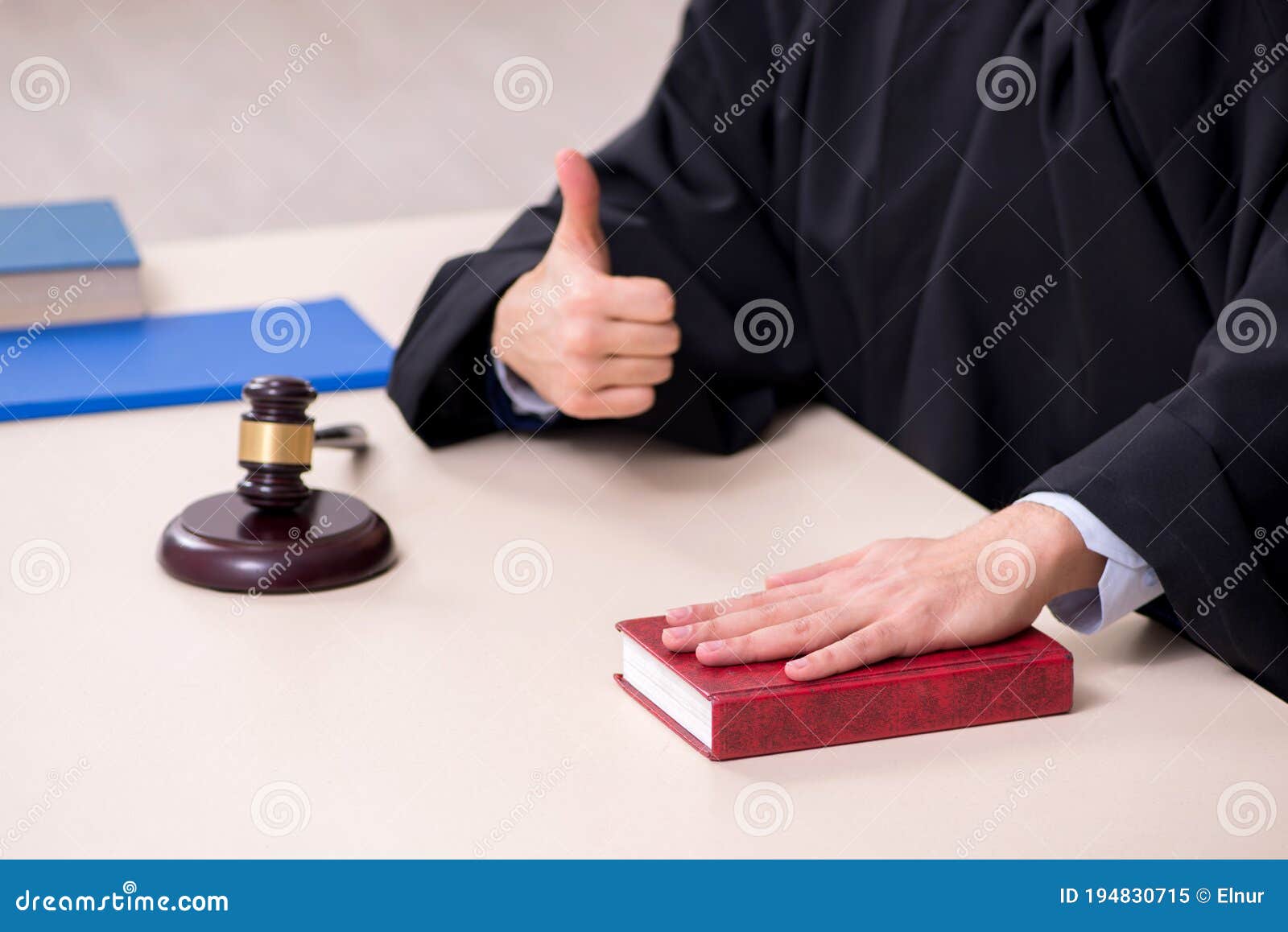 Young Male Judge Working in Courthouse Stock Image - Image of judicial ...