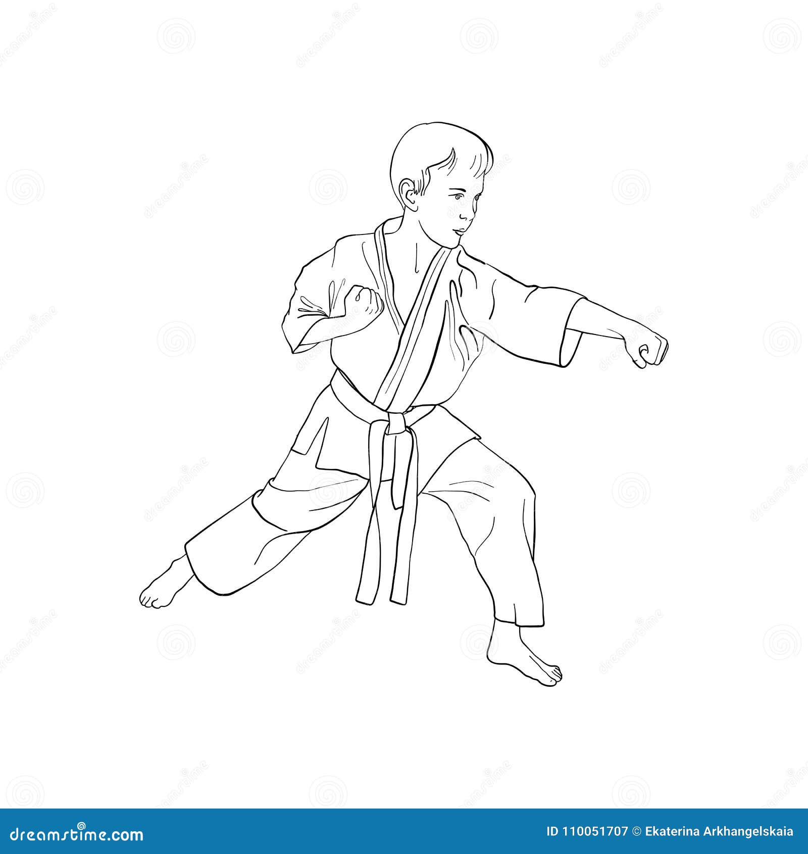 Young karate boy stock vector. Illustration of child - 110051707