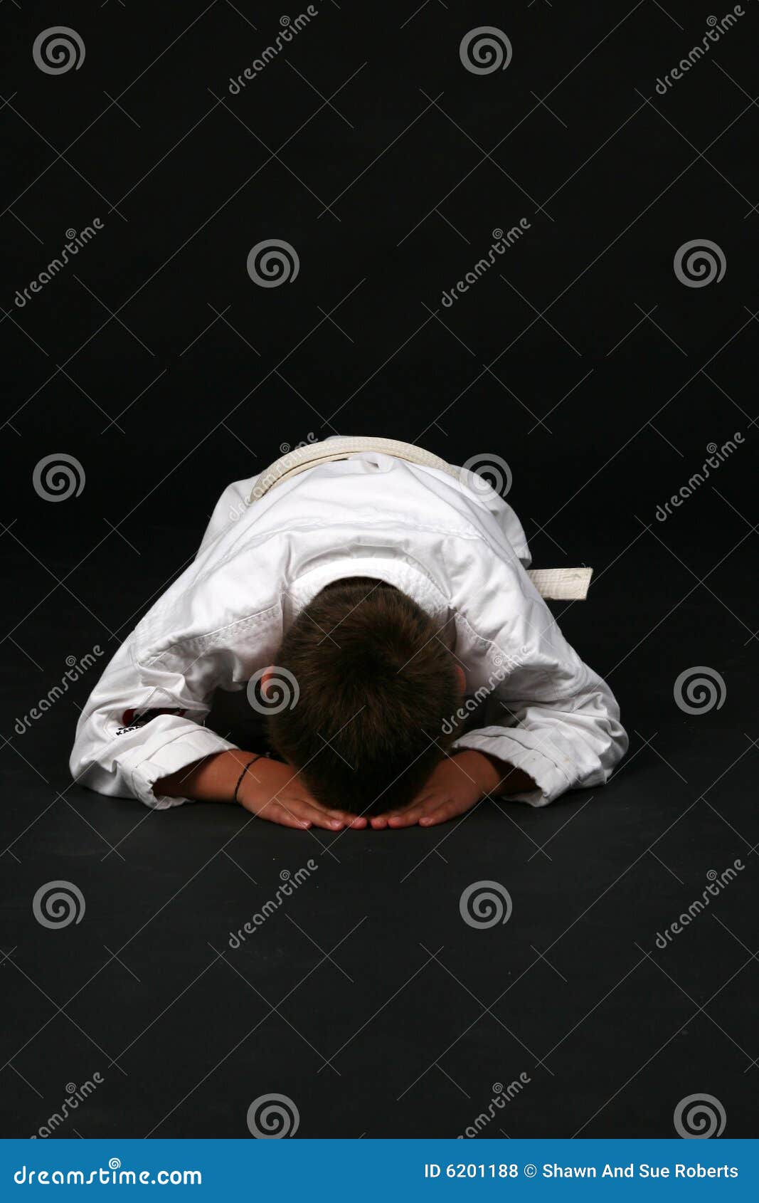 Young Karate Student Bowing Stock Photo - Image of white, karate: 6201188