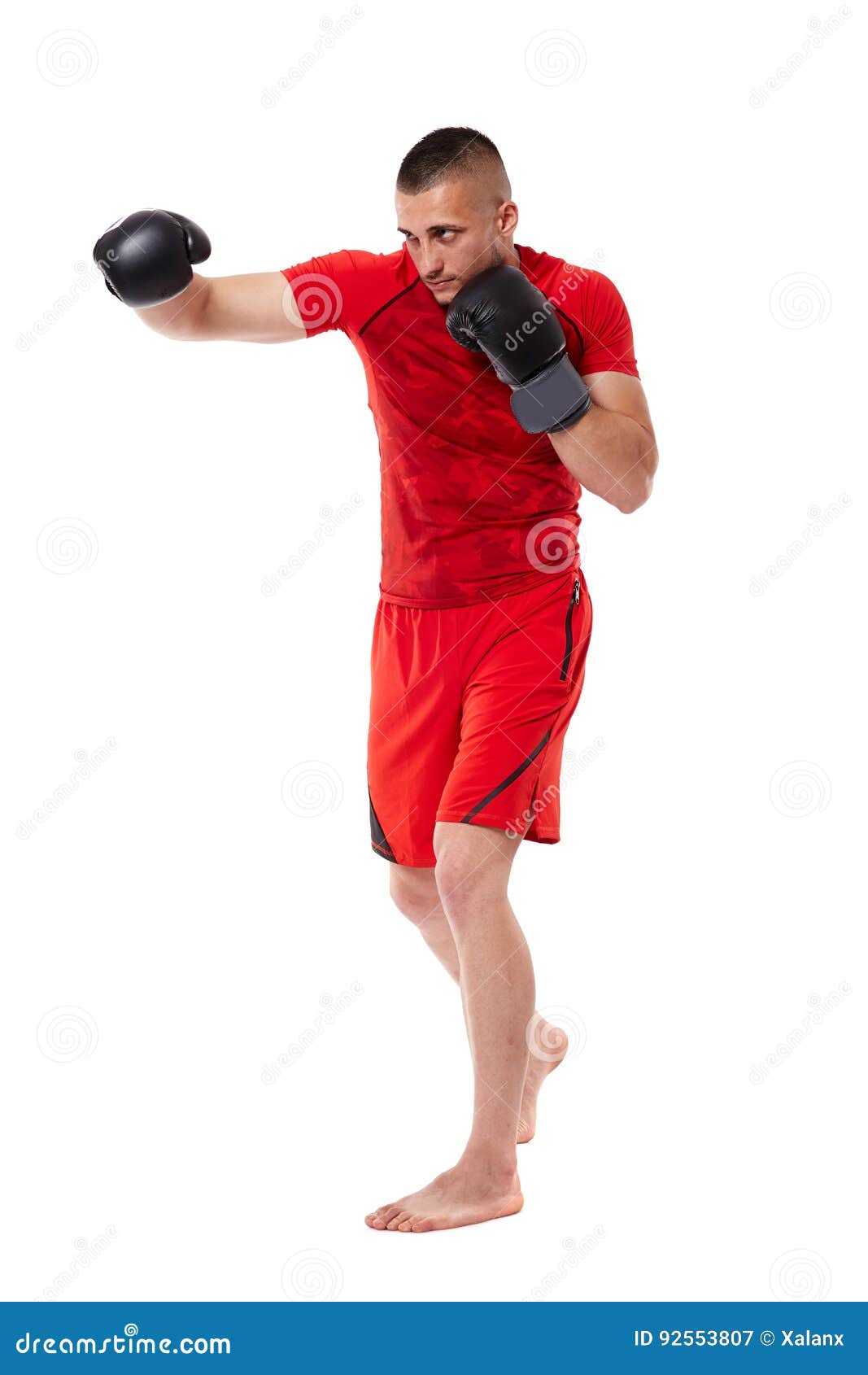 Young Kickbox Fighter on White Stock Image - Image of boxing, people ...