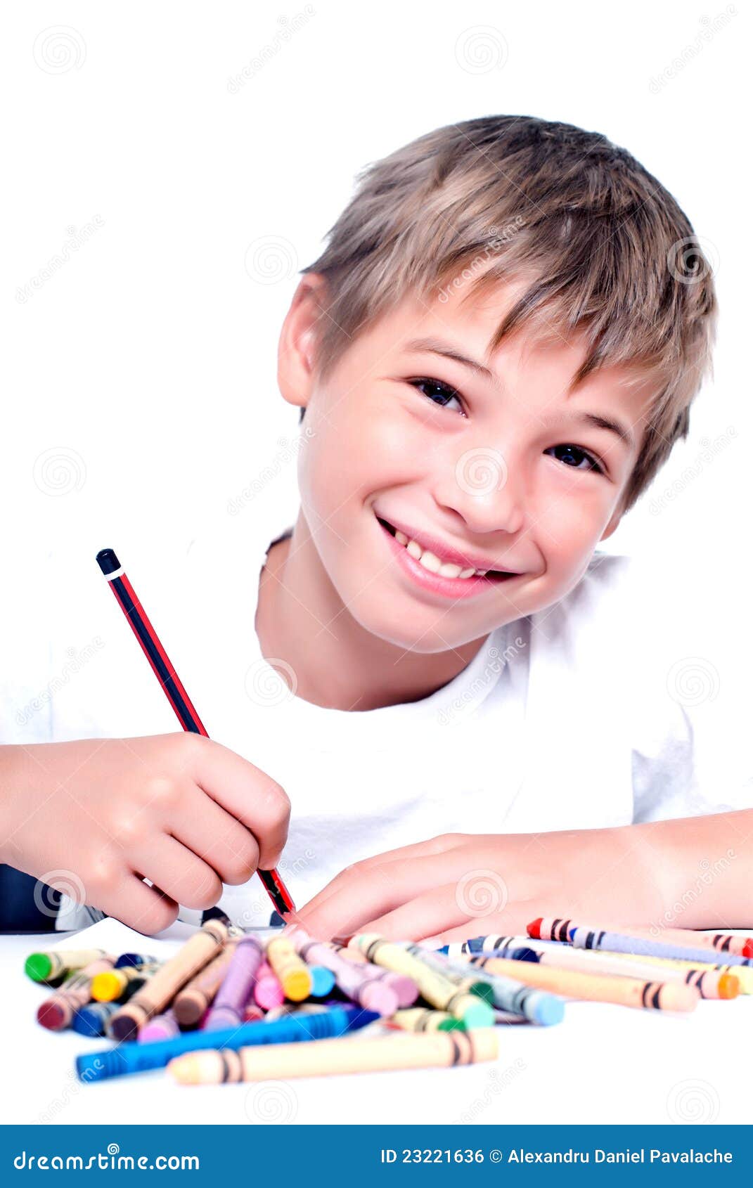 Young kid drawing. stock photo. Image of caucasian, little - 23221636