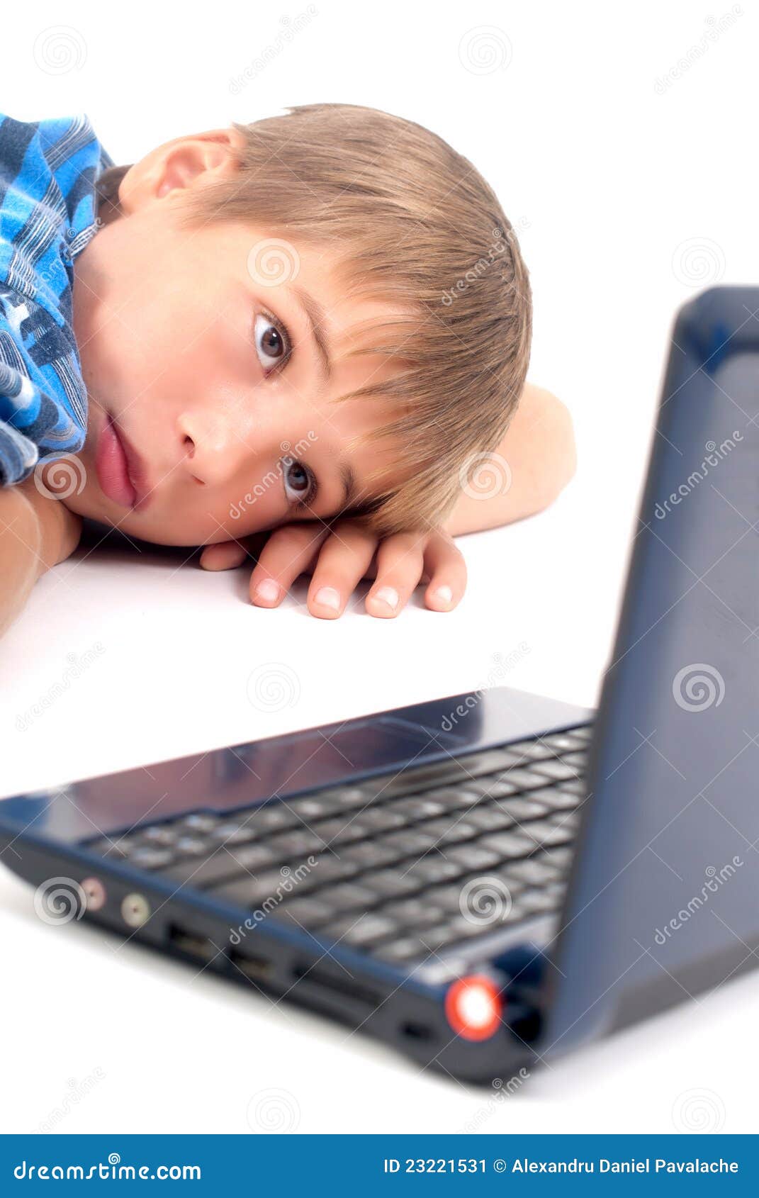 Young Kid Looking at Laptop Stock Image - Image of people, handsome ...