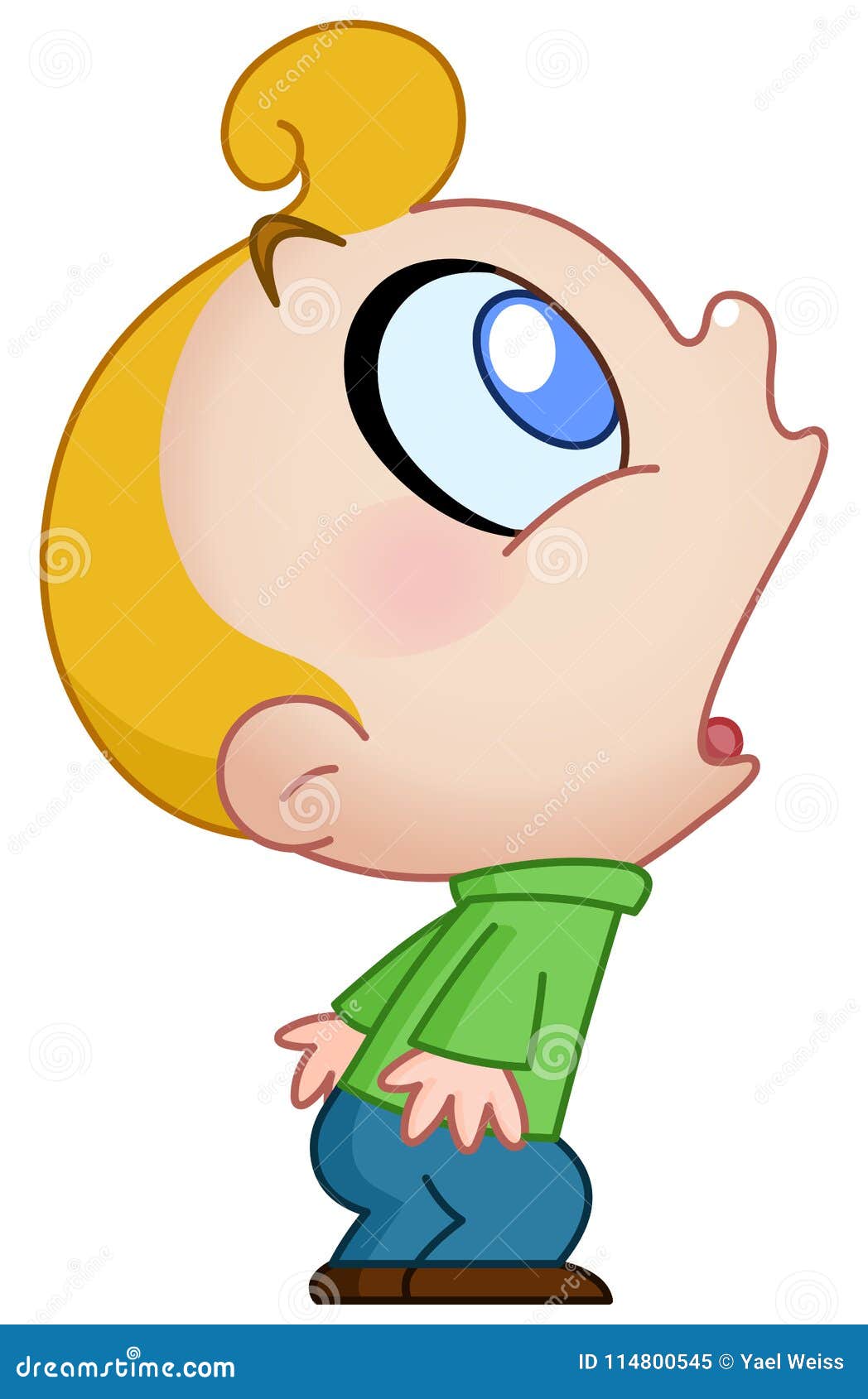 Astonished young kid stock vector. Illustration of question - 114800545