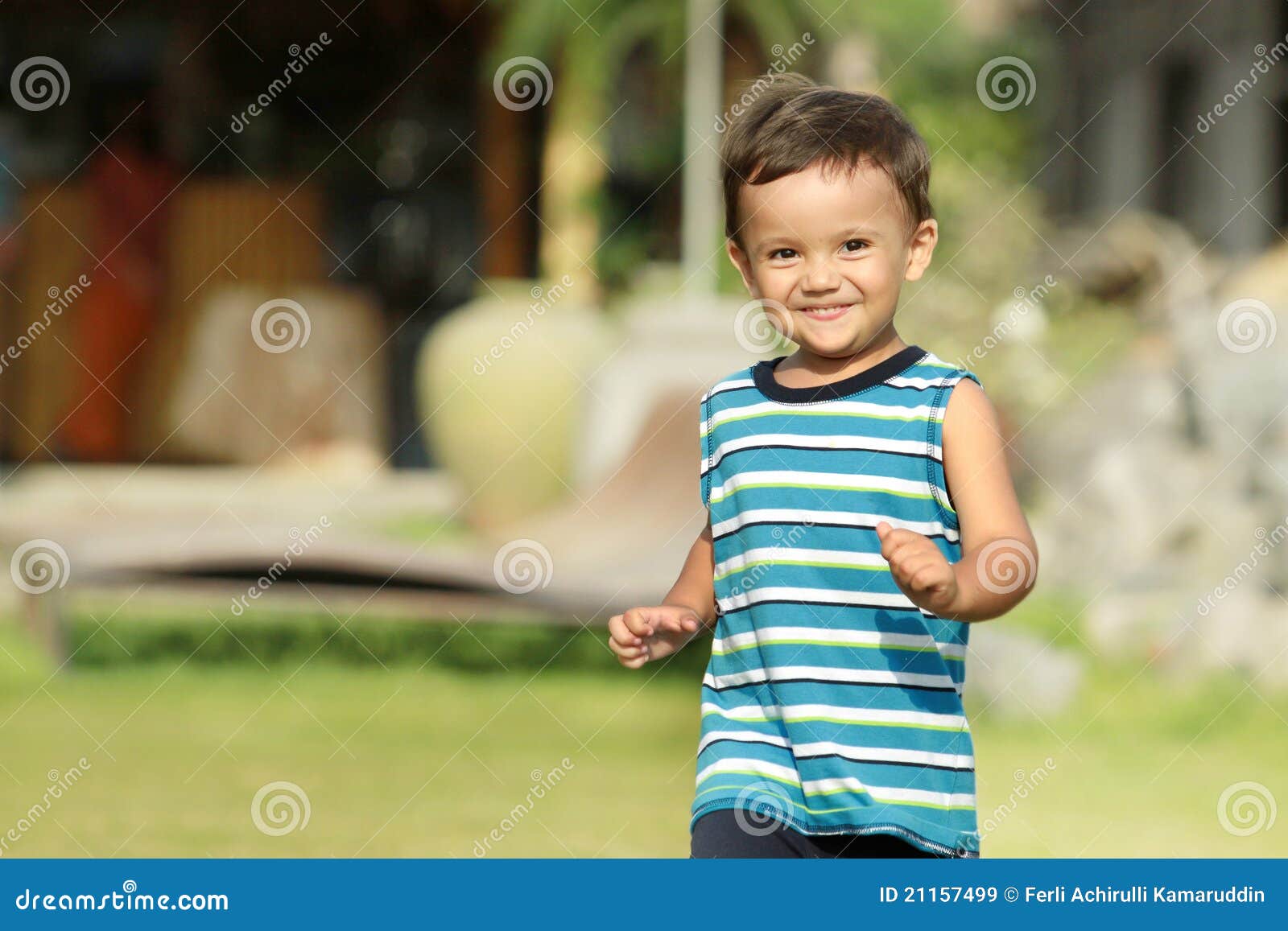 Young Kid Running and Smiling Stock Image - Image of summer, running ...
