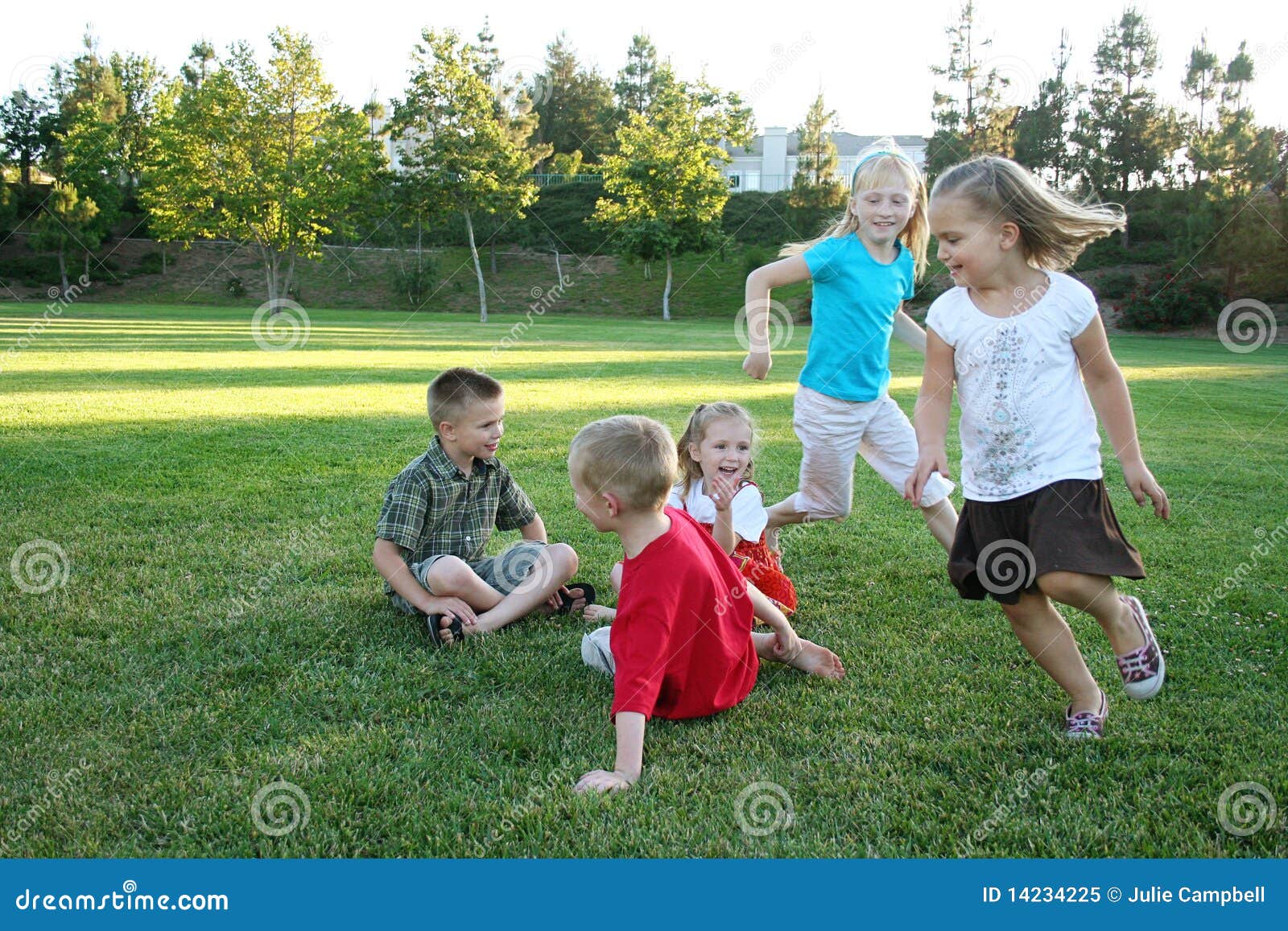Young Kids Playing and Running Stock Image - Image of casual, choice ...
