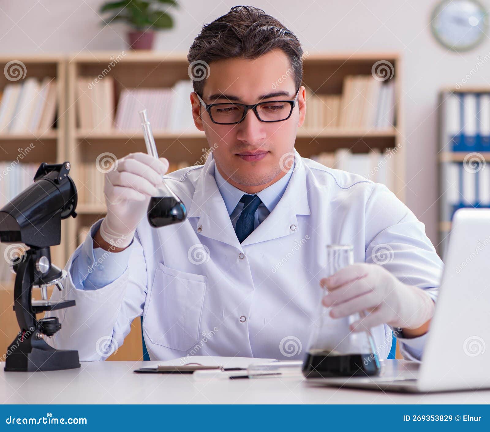 Young Lab Assistan Working in the Laboratory Stock Image - Image of ...