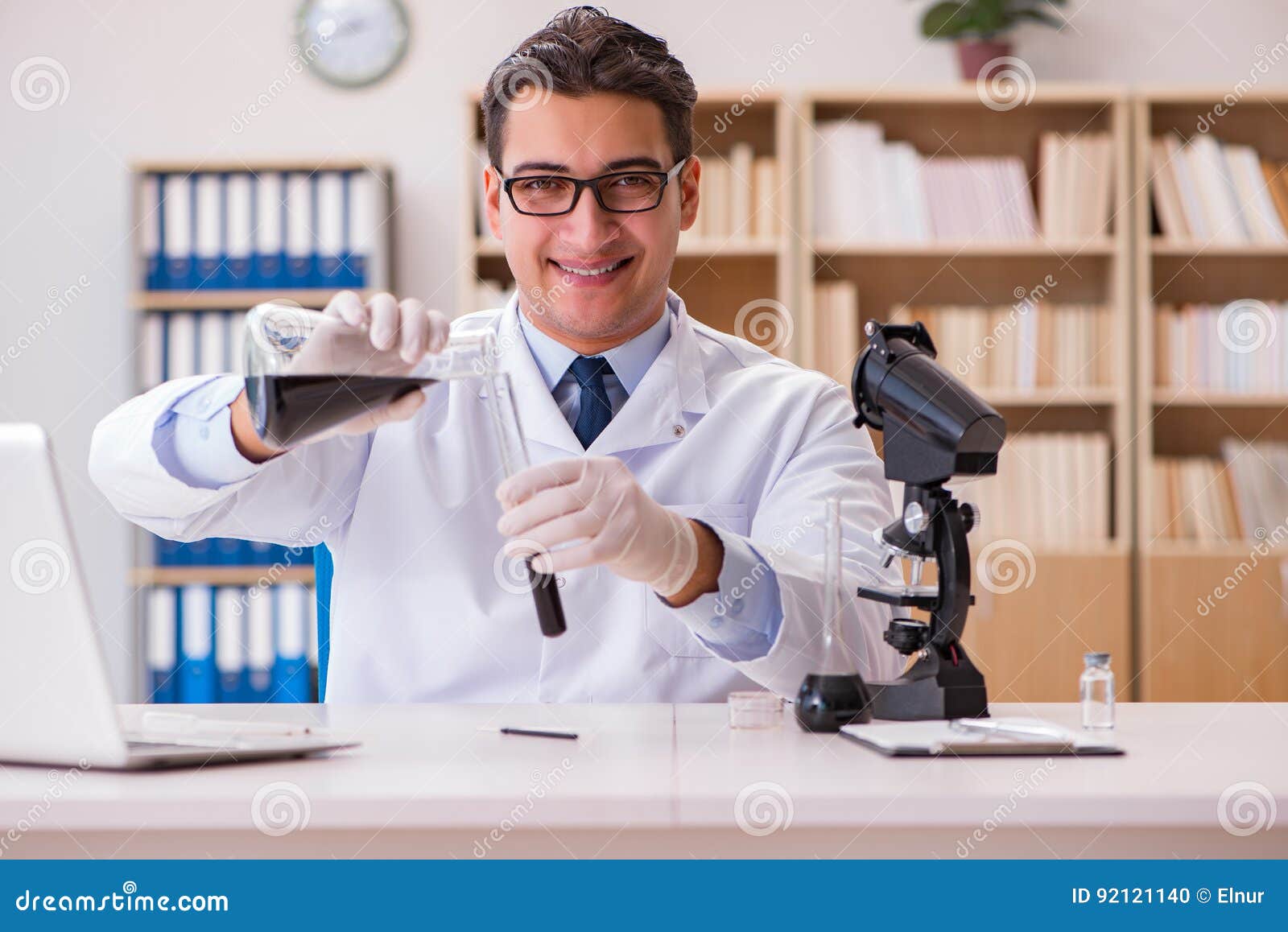 The Young Lab Assistan Working in the Laboratory Stock Photo - Image of ...