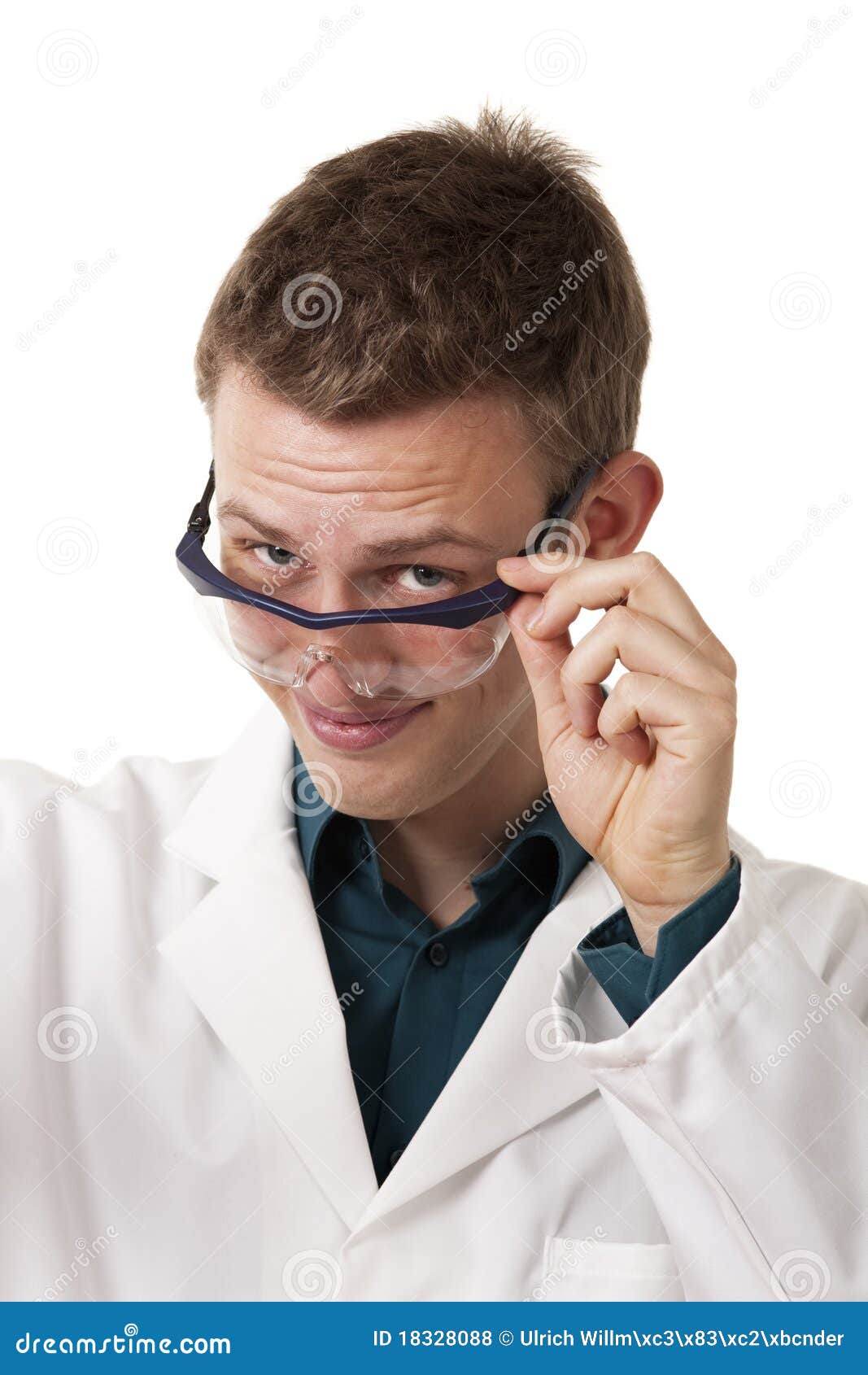 Young Lab Technician Flirting Stock Photo - Image of researcher ...