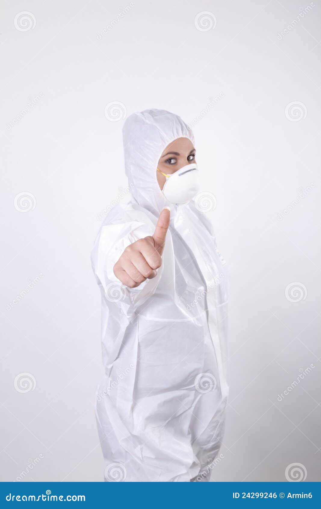 Young Lab Technician Showing Thumb Up Stock Photo - Image of adult ...