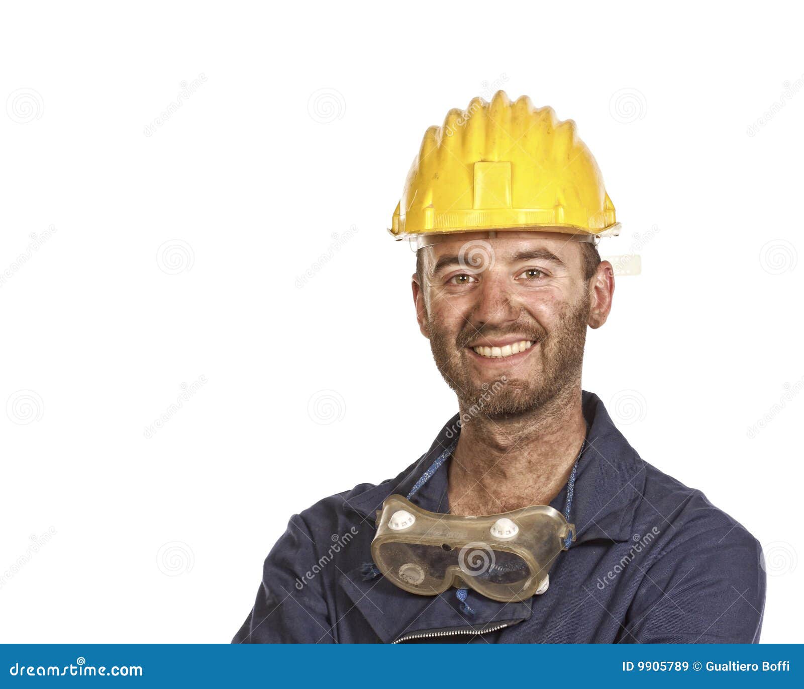 Young labourer portrait stock image. Image of helmet, foreman - 9905789