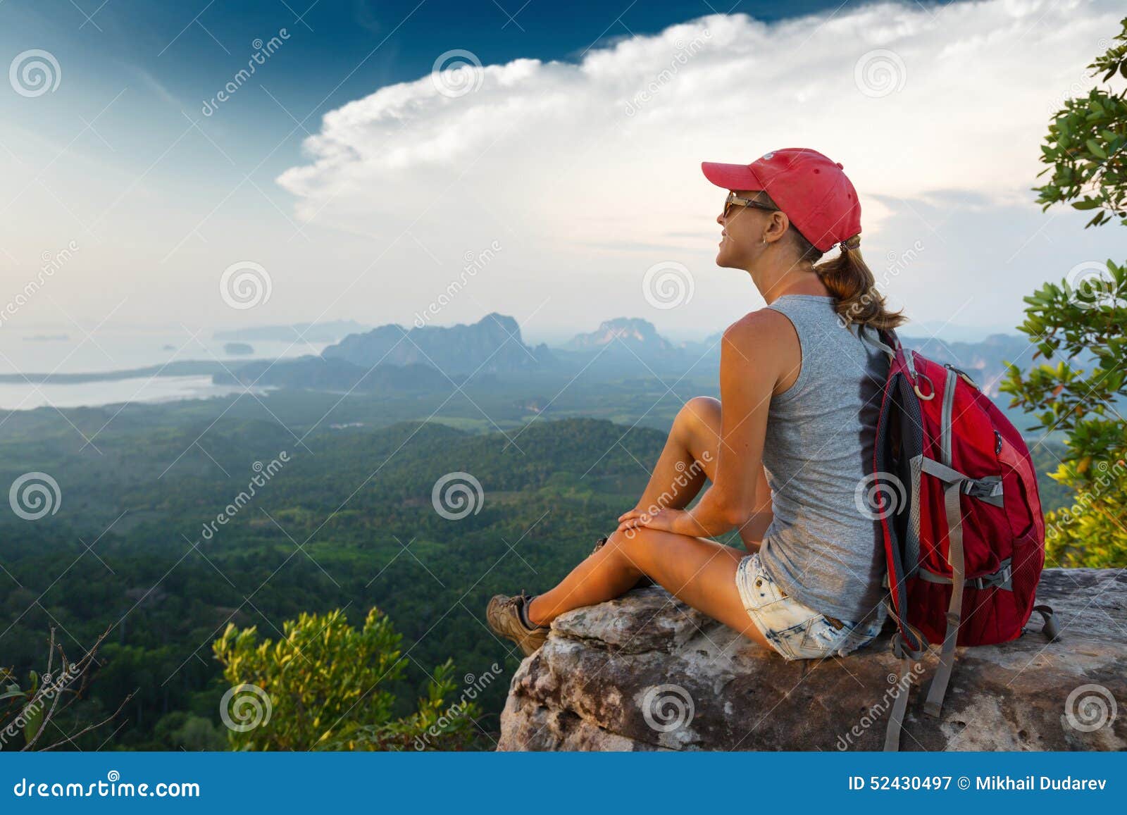 Young lady with backpack stock image. Image of tourism - 52430497