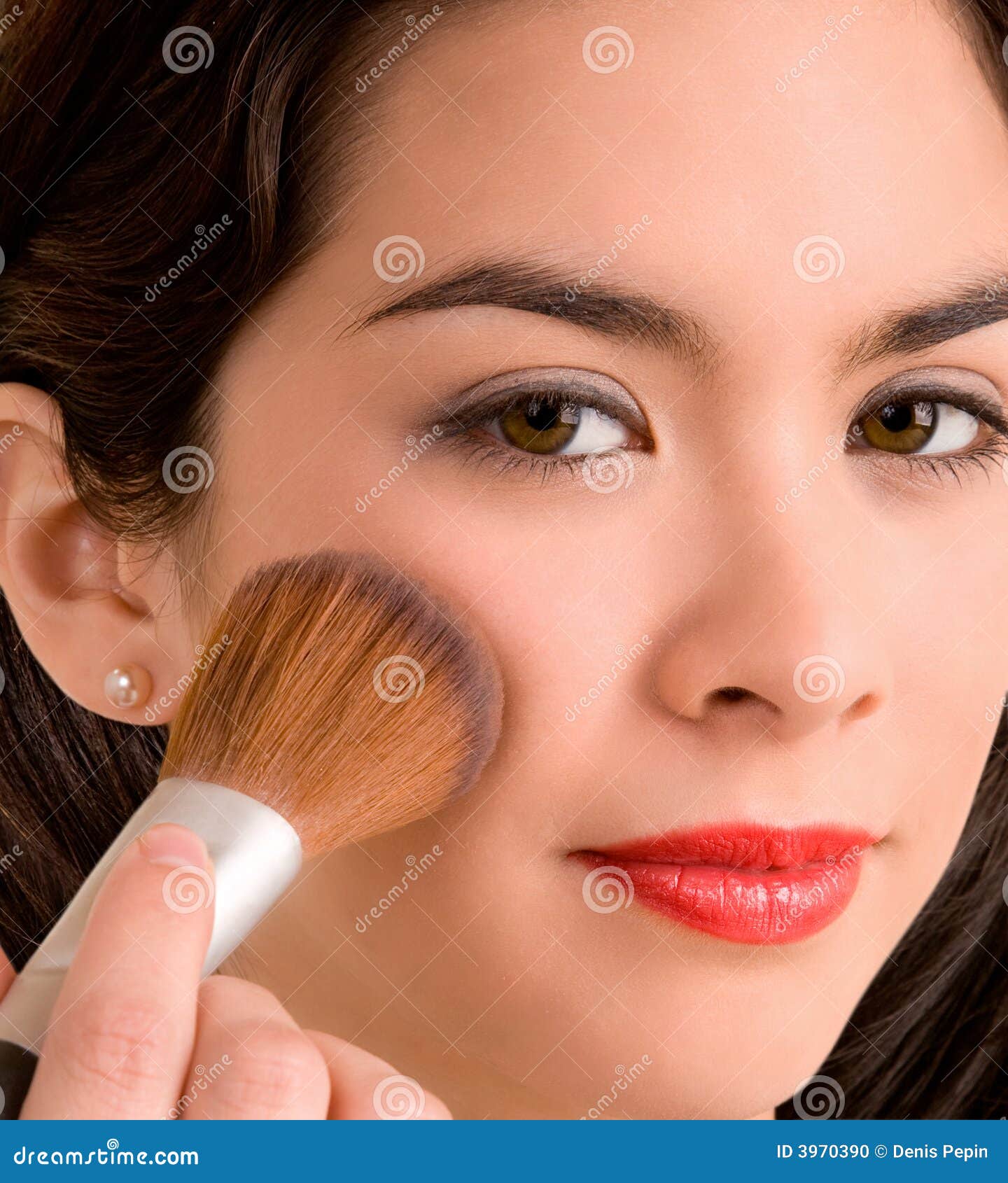 Young Lady Blushing Her Cheek Stock Photo - Image of apply, blush: 3970390