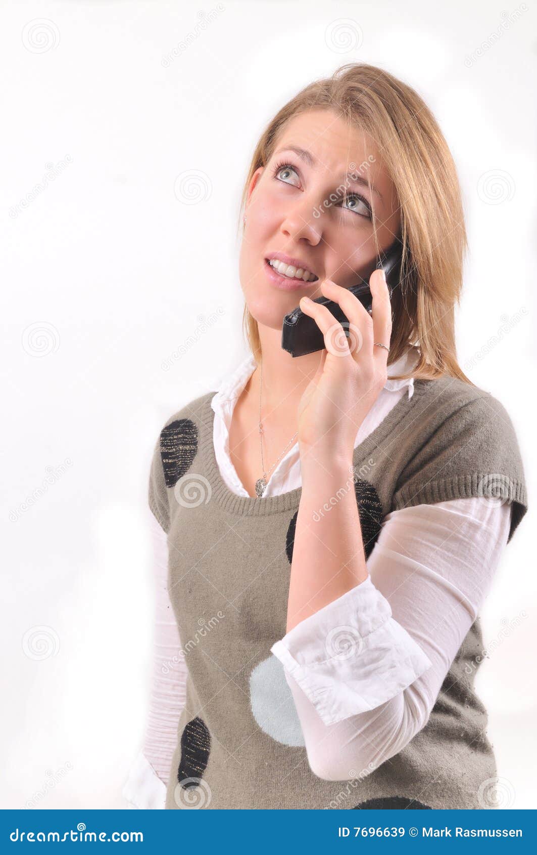 Young lady on cellphone stock image. Image of holding - 7696639