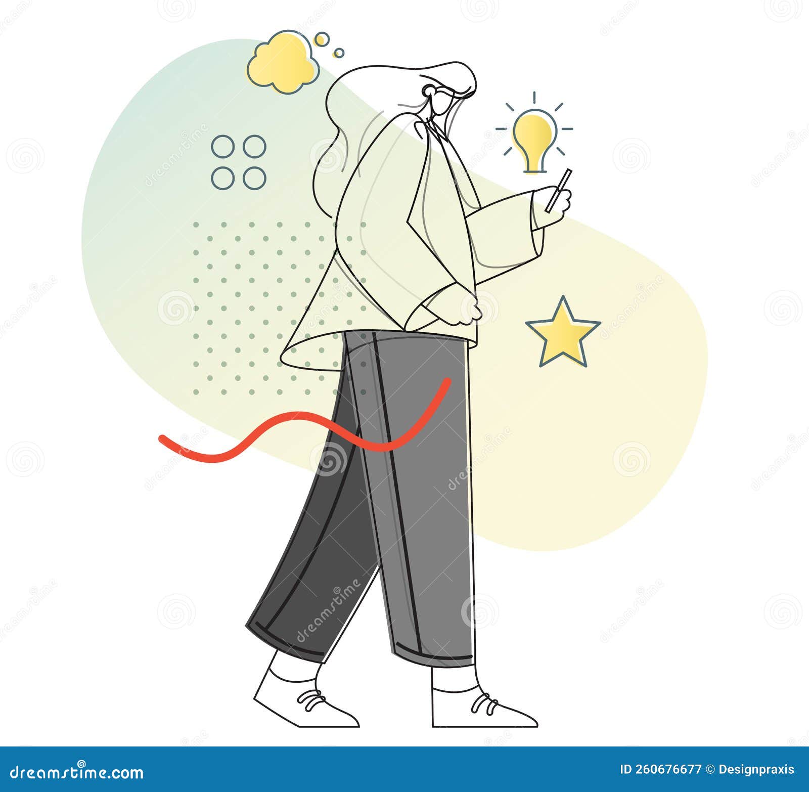 Young Lady - Creative Thinking Process Development - Illustration Stock ...