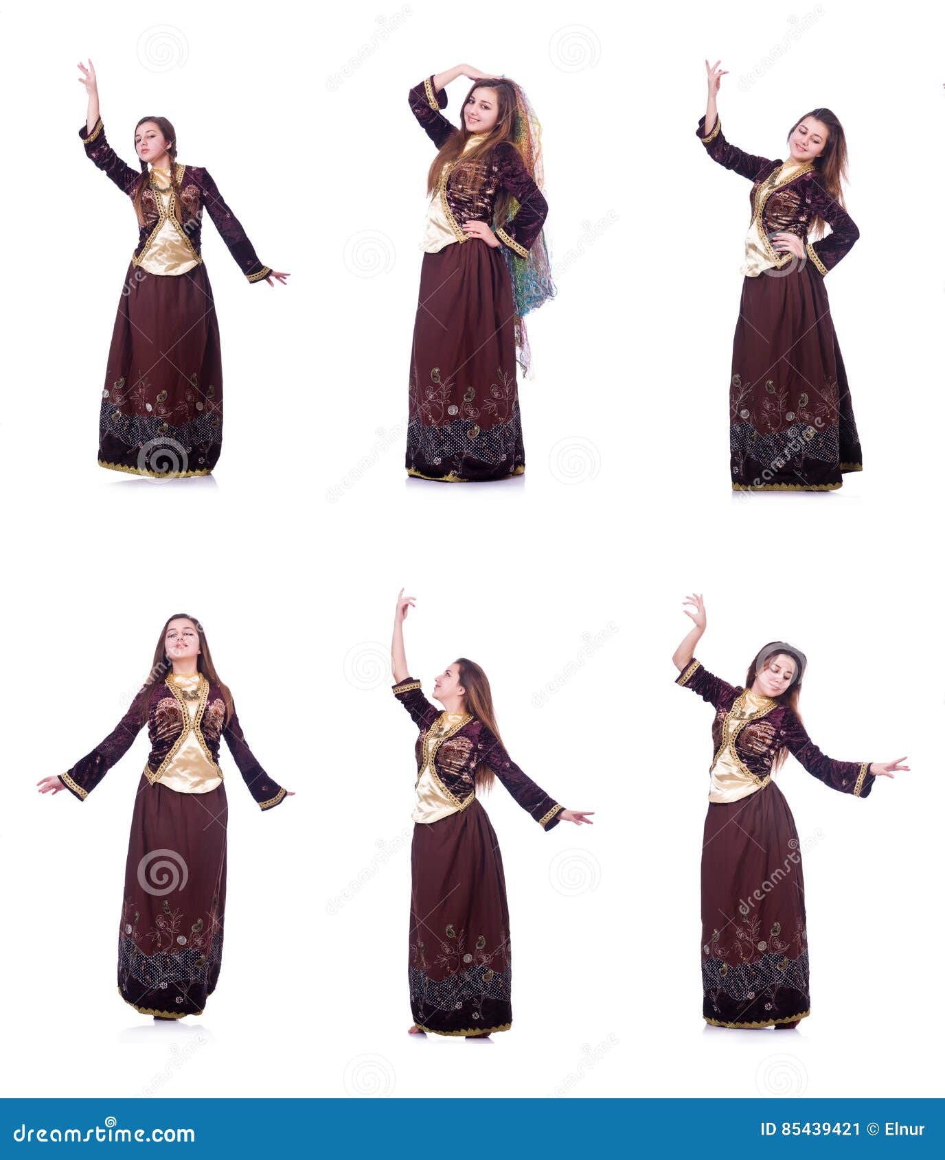The Young Lady Dancing Traditional Azeri Dance Stock Image - Image of ...