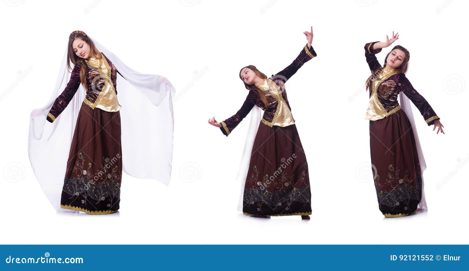 The Young Lady Dancing Traditional Azeri Dance Stock Photo - Image of ...
