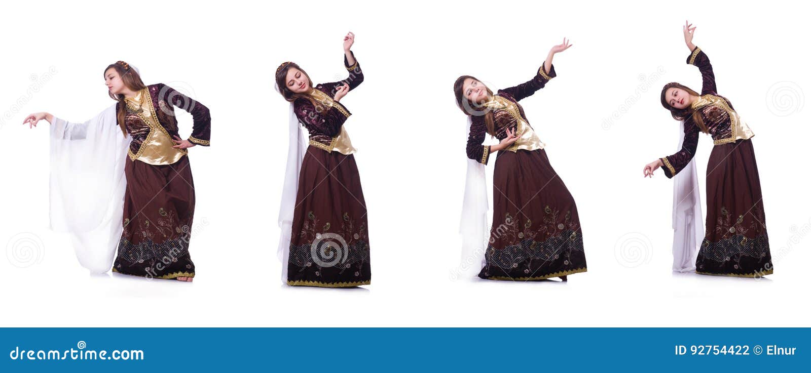 The Young Lady Dancing Traditional Azeri Dance Stock Photo - Image of ...