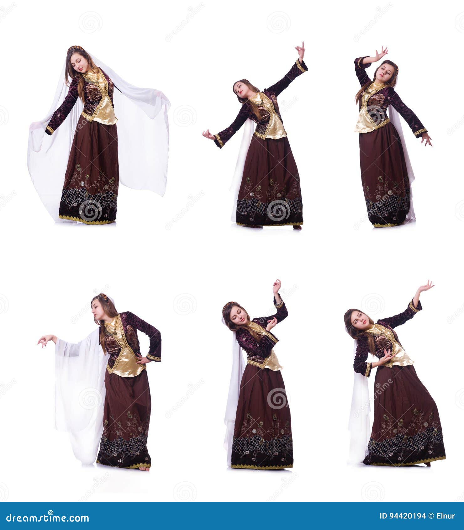 The Young Lady Dancing Traditional Azeri Dance Stock Photo - Image of ...