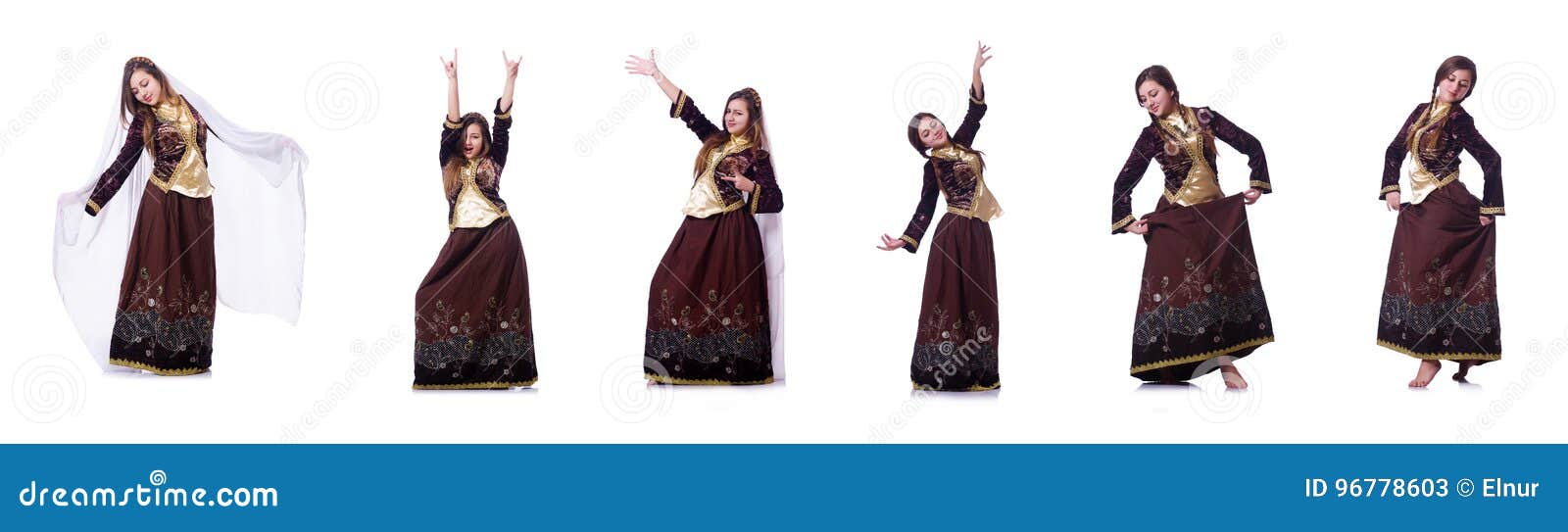 The Young Lady Dancing Traditional Azeri Dance Stock Image - Image of ...