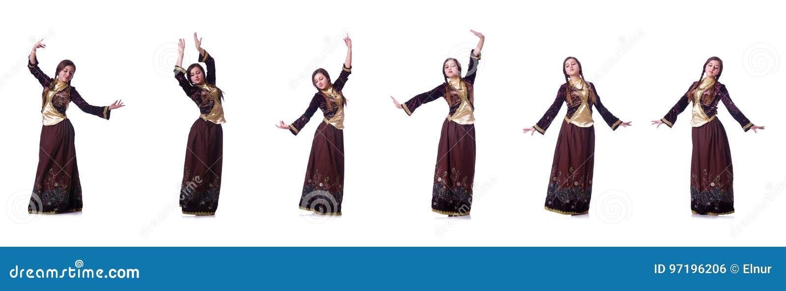 The Young Lady Dancing Traditional Azeri Dance Stock Photo - Image of ...