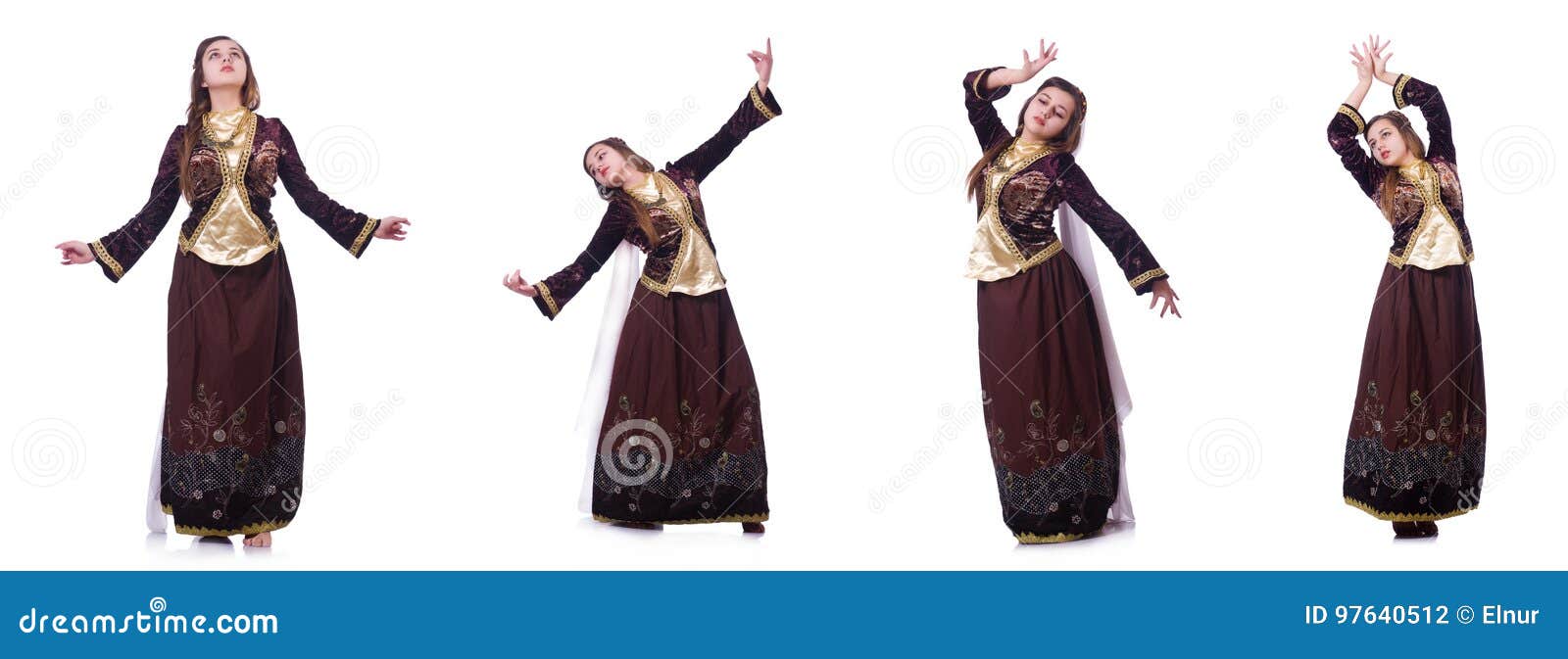 The Young Lady Dancing Traditional Azeri Dance Stock Photo - Image of ...
