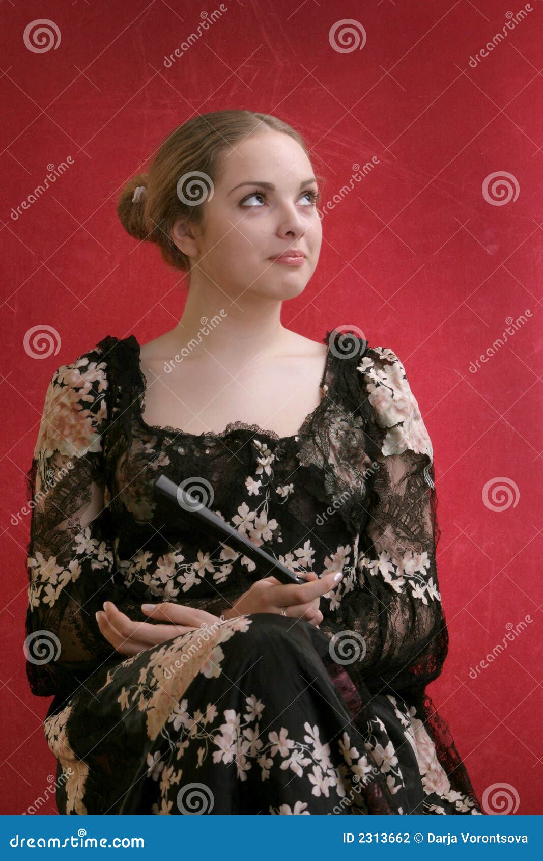 Young lady with fan stock photo. Image of fancy, dressups - 2313662