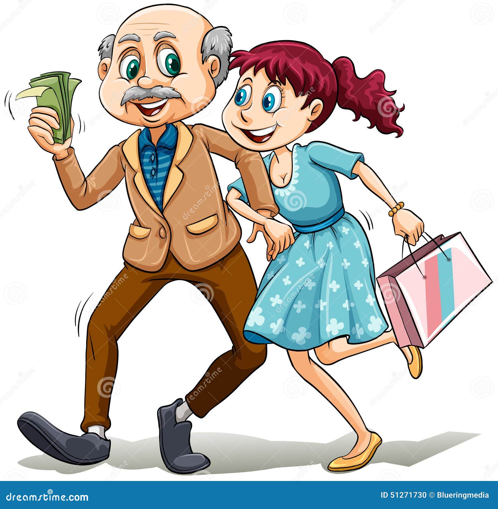 Young Lady with Her Sugar Daddy Stock Vector - Illustration of isolated ...