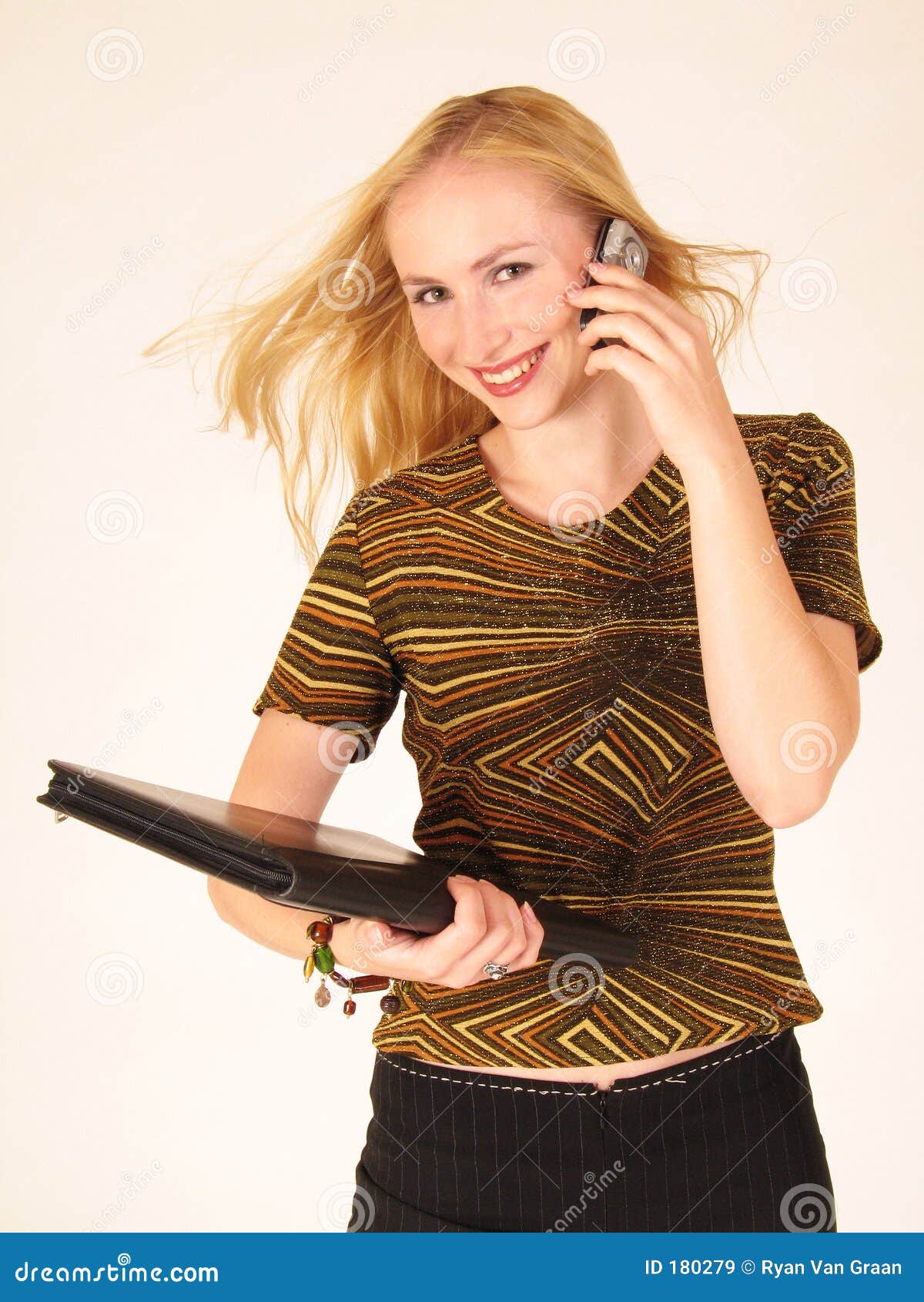 Young Lady Holding a Cell Phone Stock Image - Image of stationary, eyes ...
