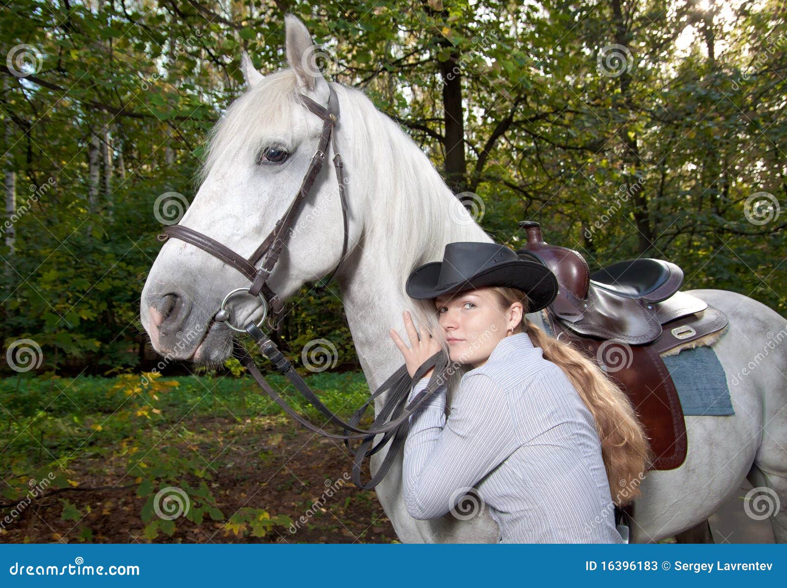 Young Lady Hugging Her Horse Stock Image - Image of hugging, caucasian ...