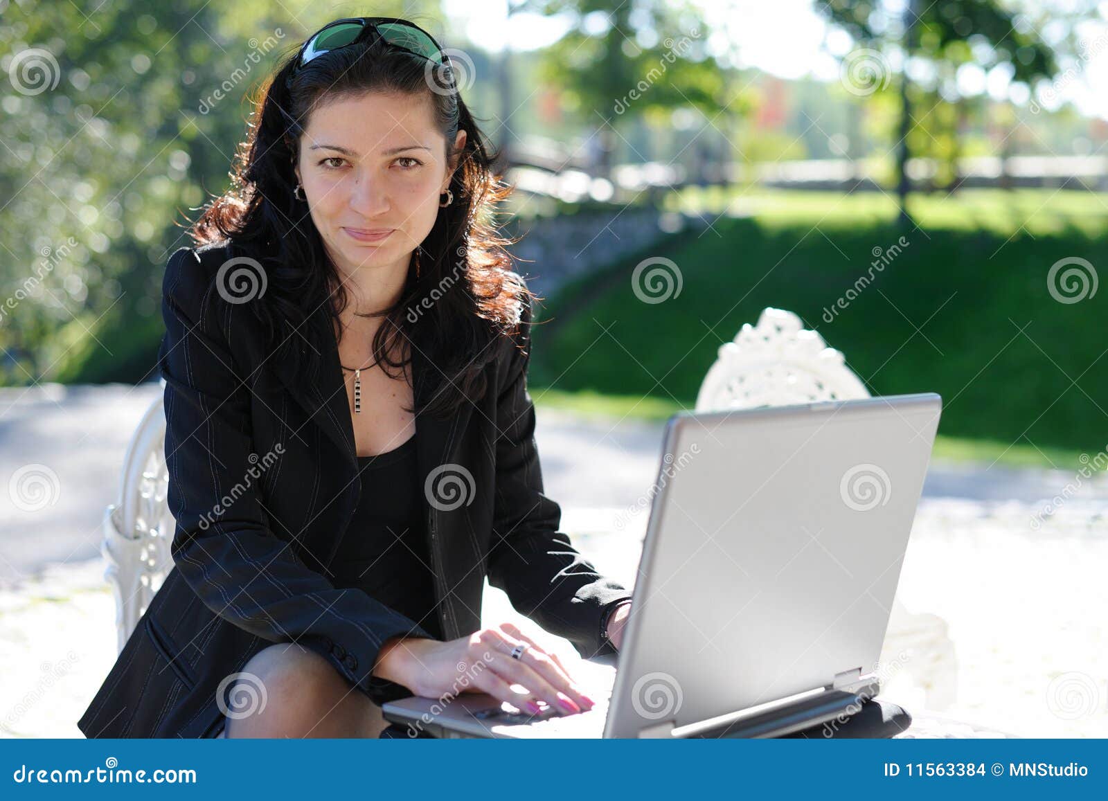 Young Lady with a Notebook in a Summer Cafe Stock Photo - Image of lady ...