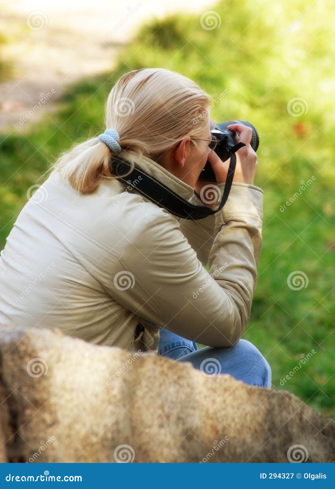 Young lady photographer stock image. Image of digitize - 294327