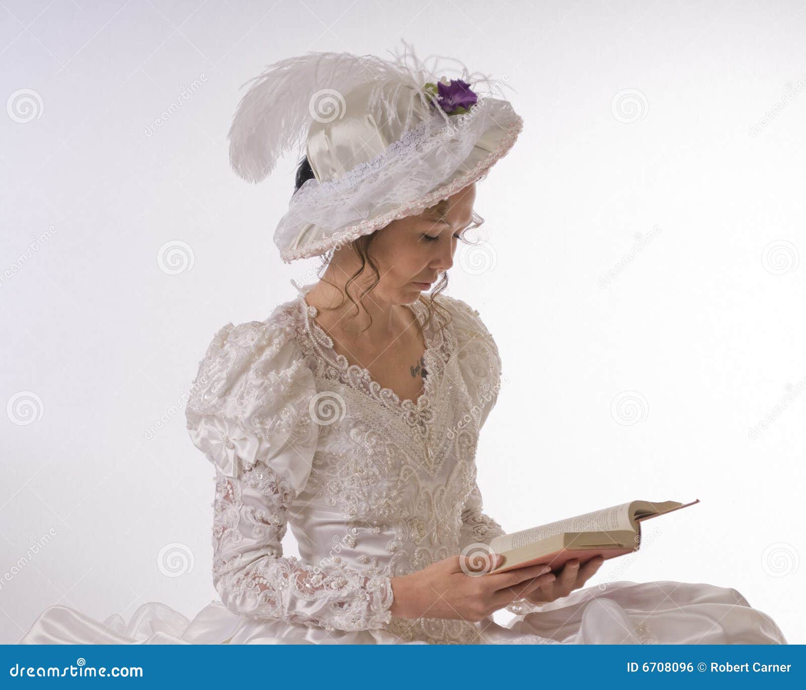 Young lady reading stock photo. Image of white, period - 6708096