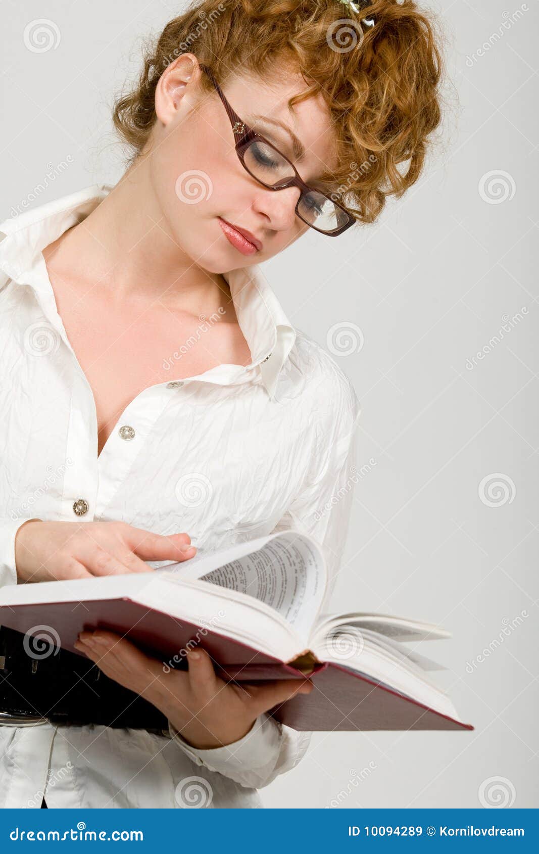 Young lady reading book stock image. Image of businesswoman - 10094289