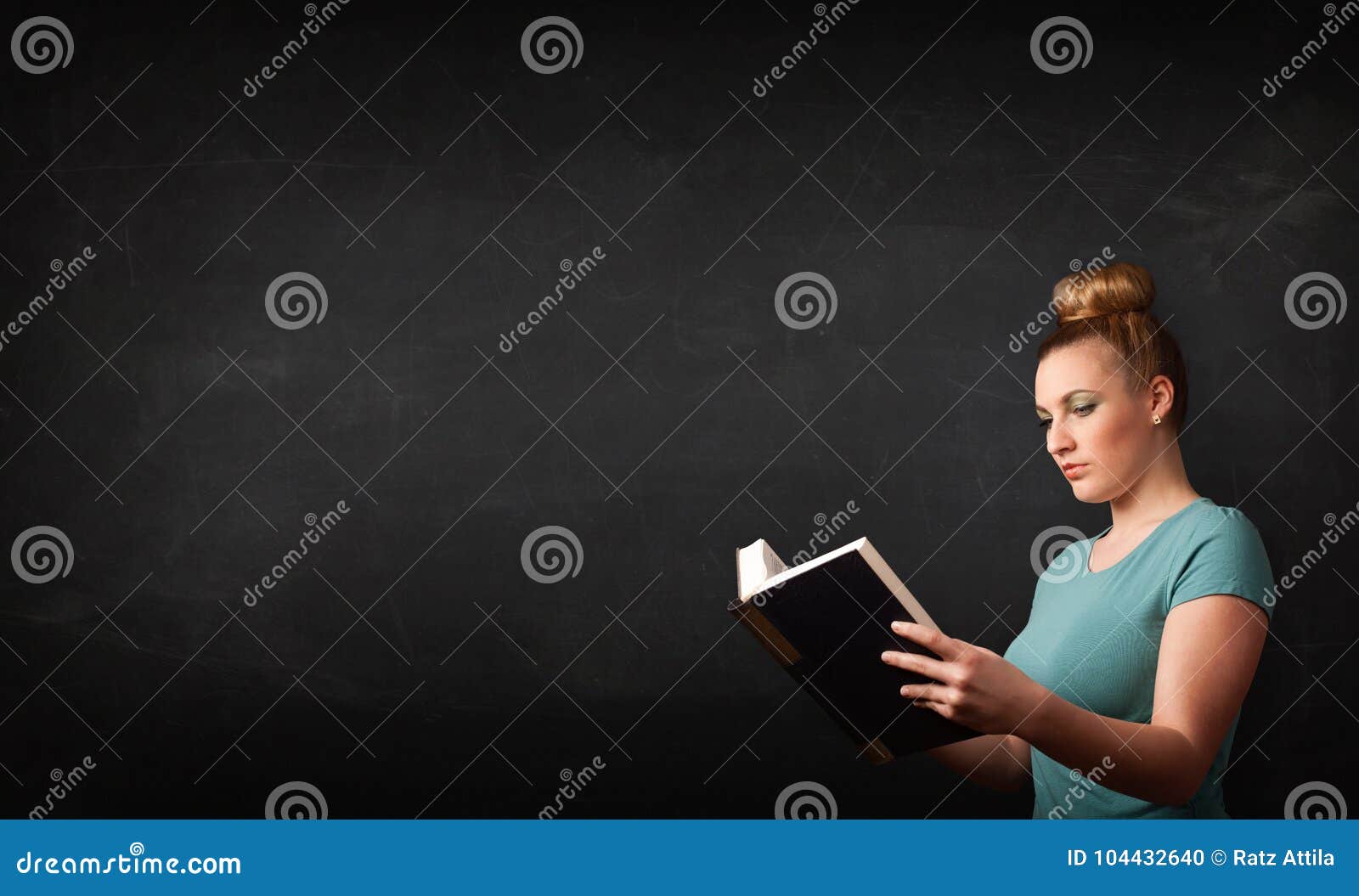 Young lady reading a book stock photo. Image of elegant - 104432640