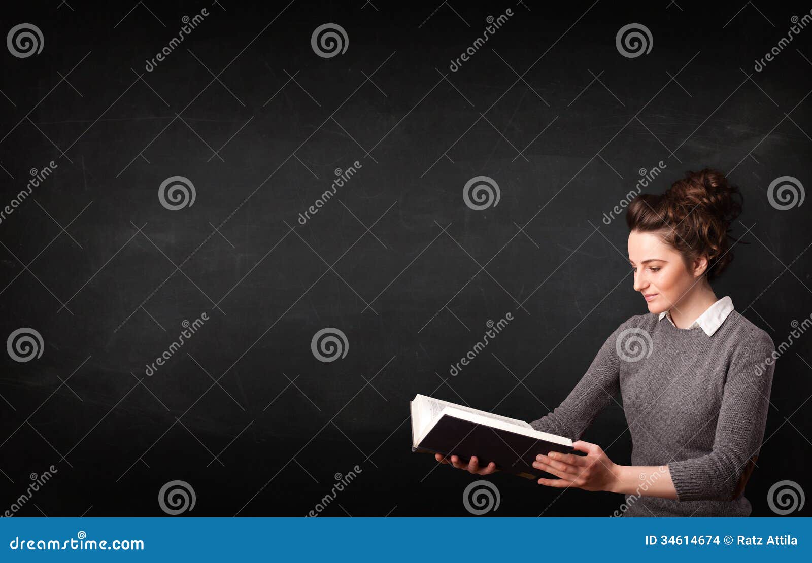 Young lady reading a book stock photo. Image of girl - 34614674