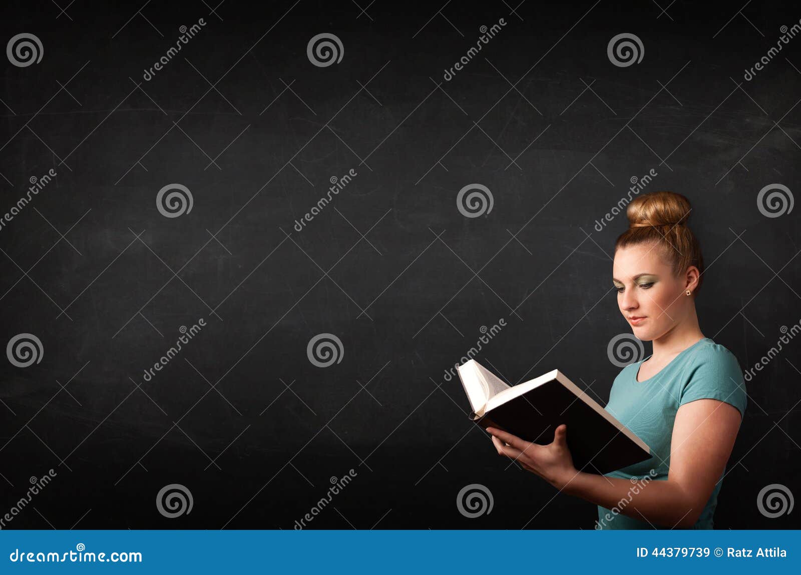 Young lady reading a book stock image. Image of expression - 44379739