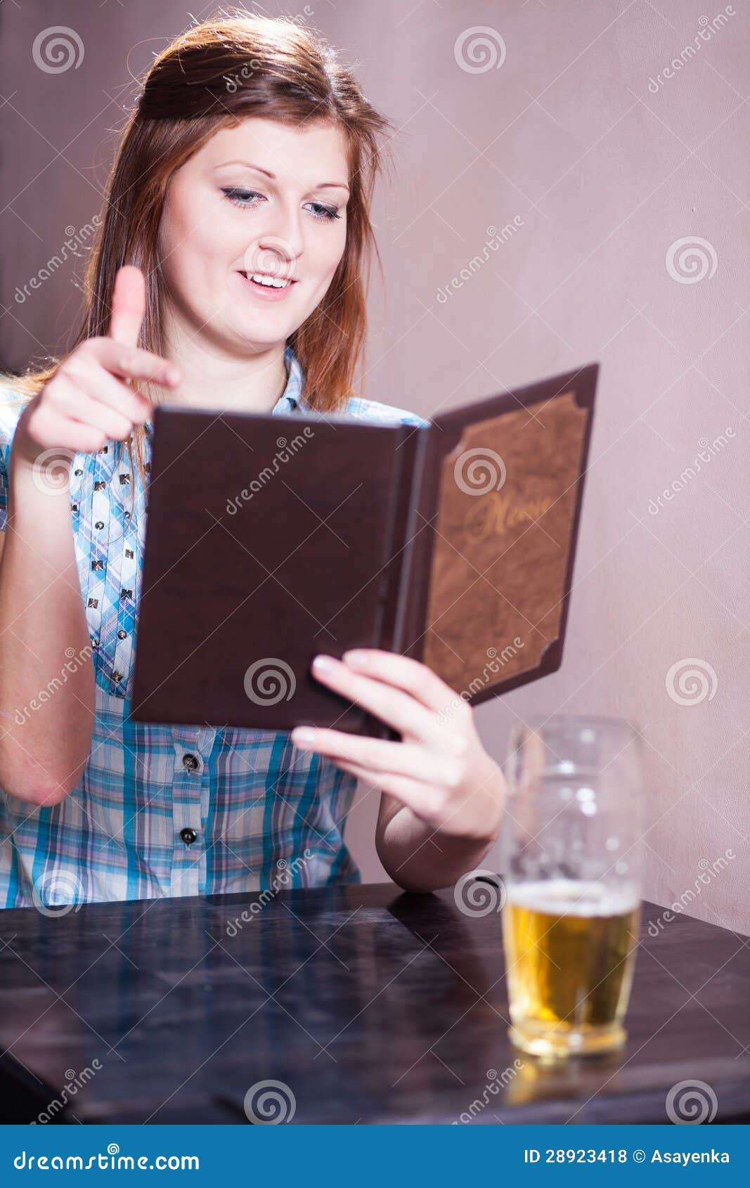 Young lady ready to order stock photo. Image of food - 28923418