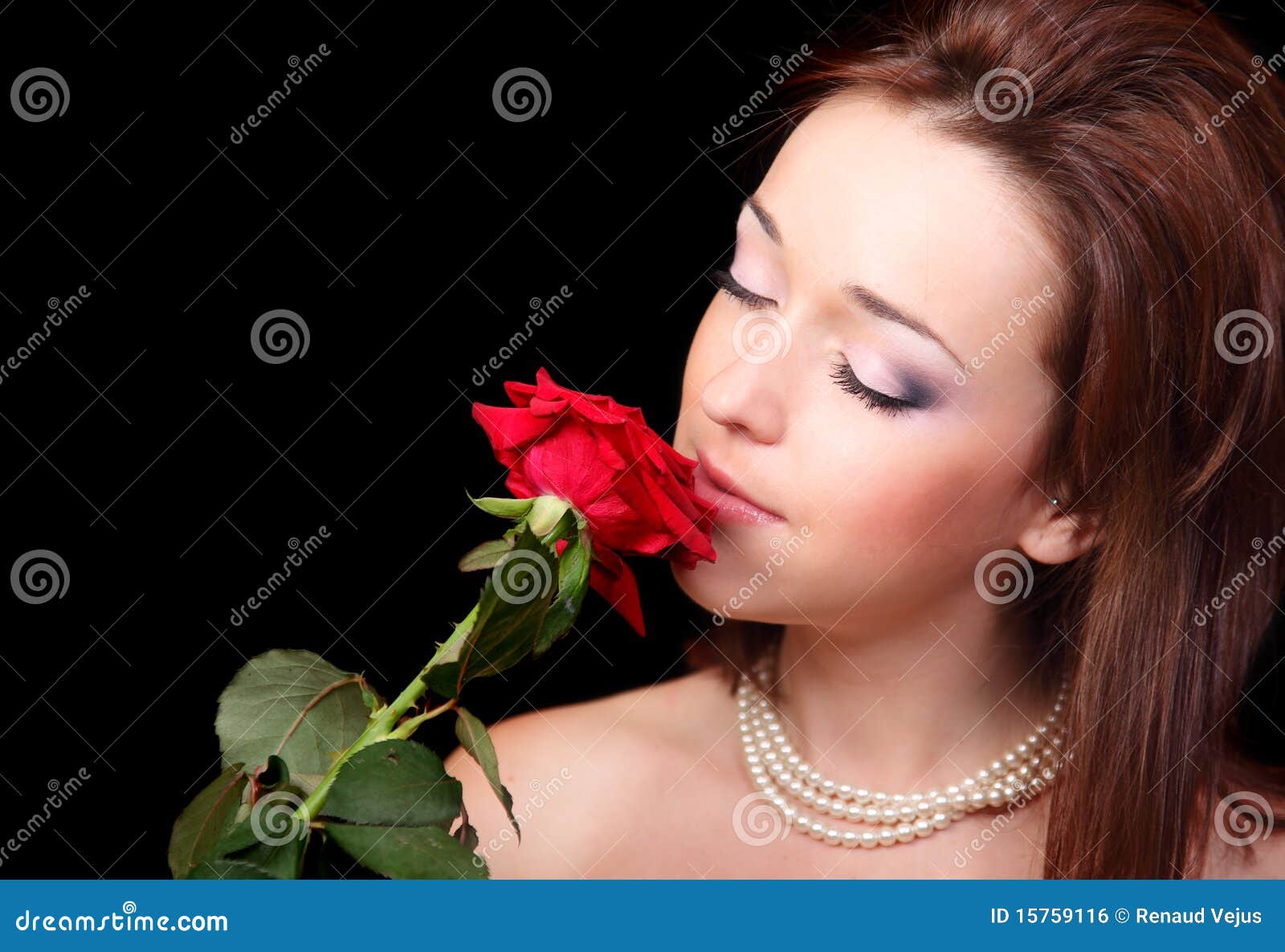 Young lady with red rose stock photo. Image of holiday - 15759116