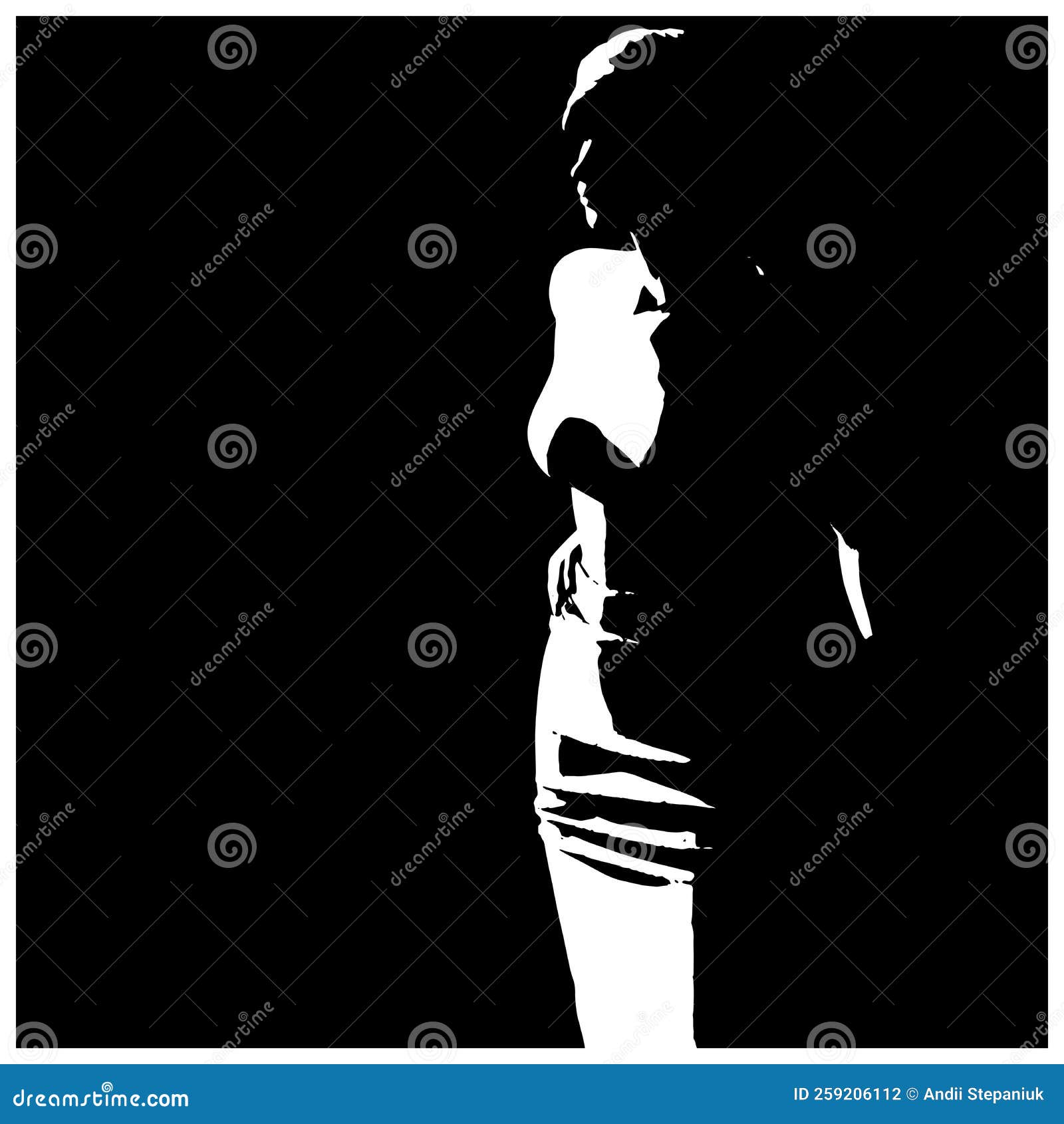 Young Lady Shadow and Light Composition Stock Vector - Illustration of ...