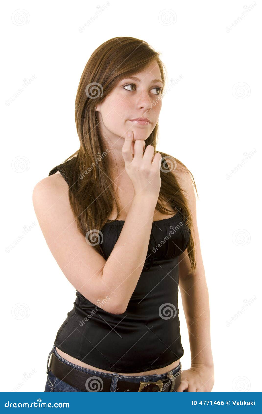 Young lady thinking stock photo. Image of beautiful, friendly - 4771466