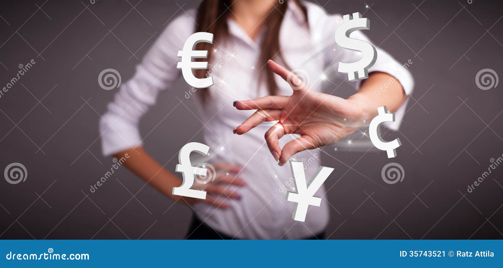 Young Lady Throwing Currency Icons Stock Image - Image of falling ...