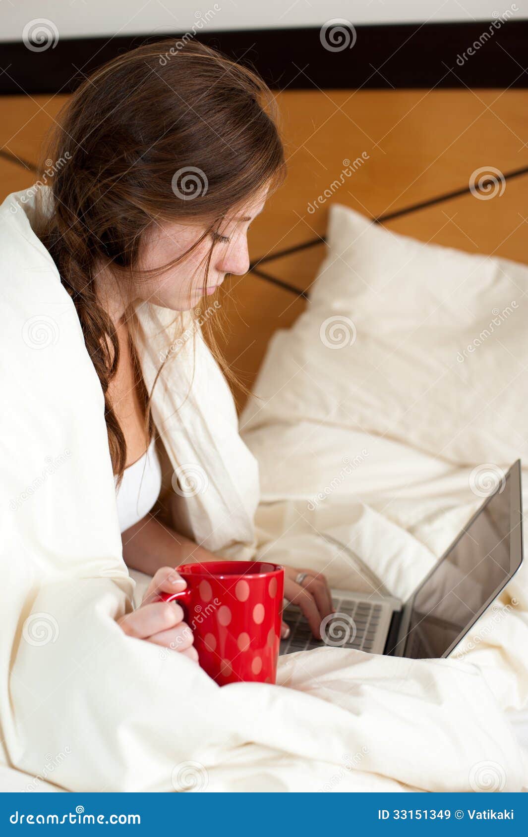 Young lady waking up stock image. Image of adult, interior - 33151349