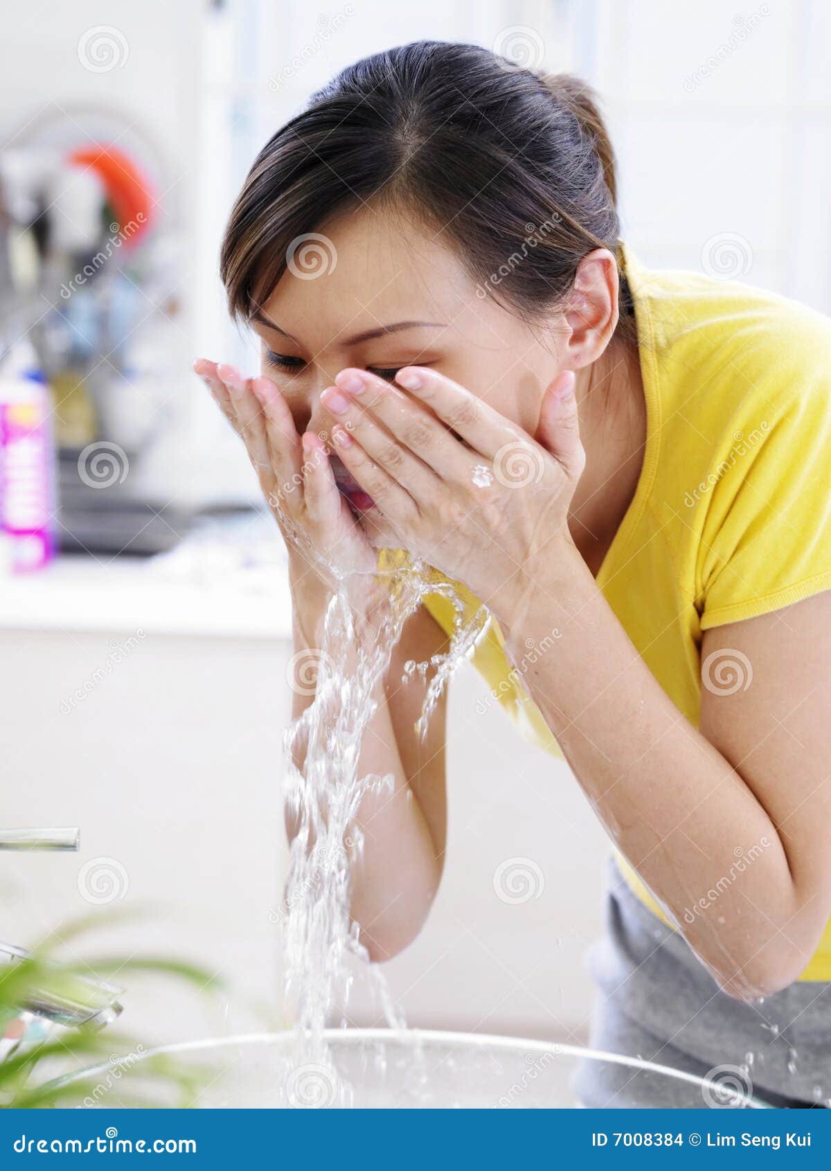 A Young Lady Washing Her Face Stock Photo - Image of human, hygiene ...
