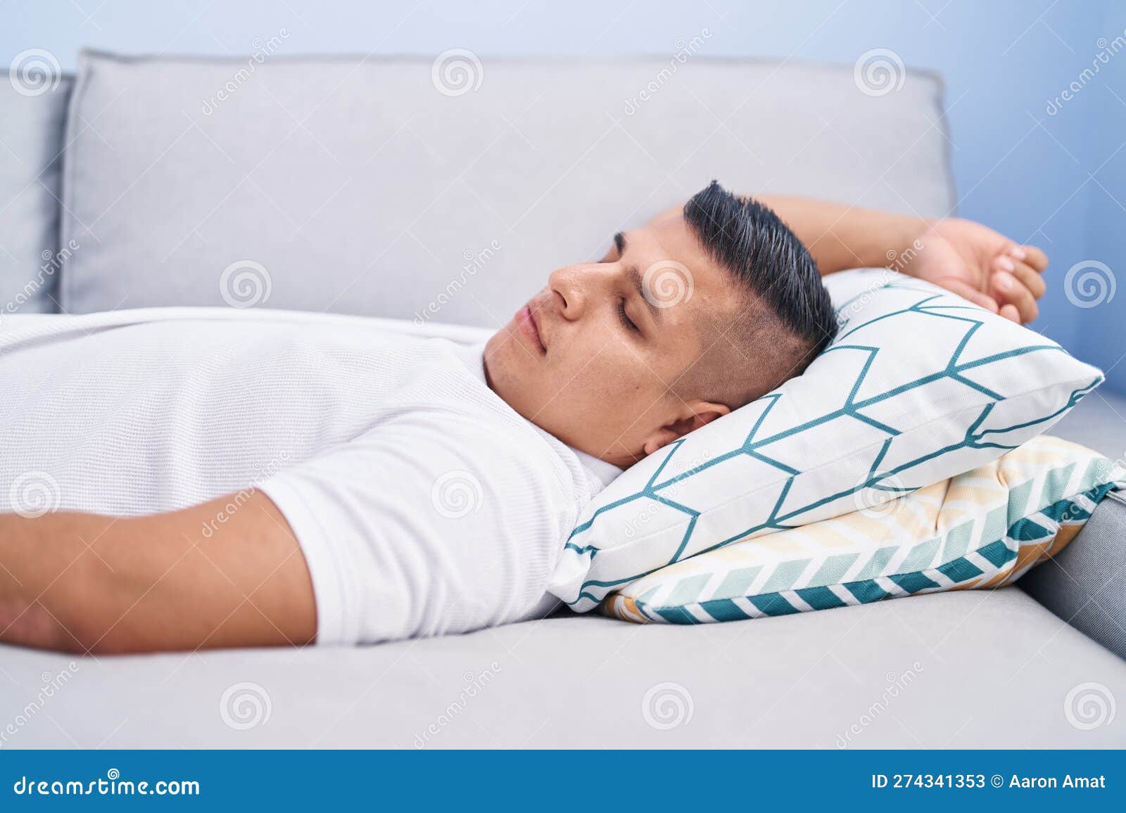 Young Latin Man Lying on Sofa Sleeping at Home Stock Image - Image of ... Young Latin Man Lying on Sofa Sleeping at Home Stock Image - Image of ...