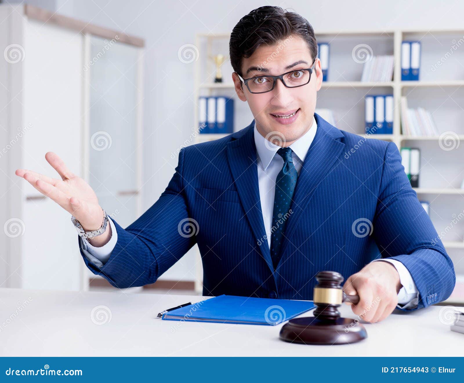 Young Lawyer Judge Sitting in the Office Stock Image - Image of ...
