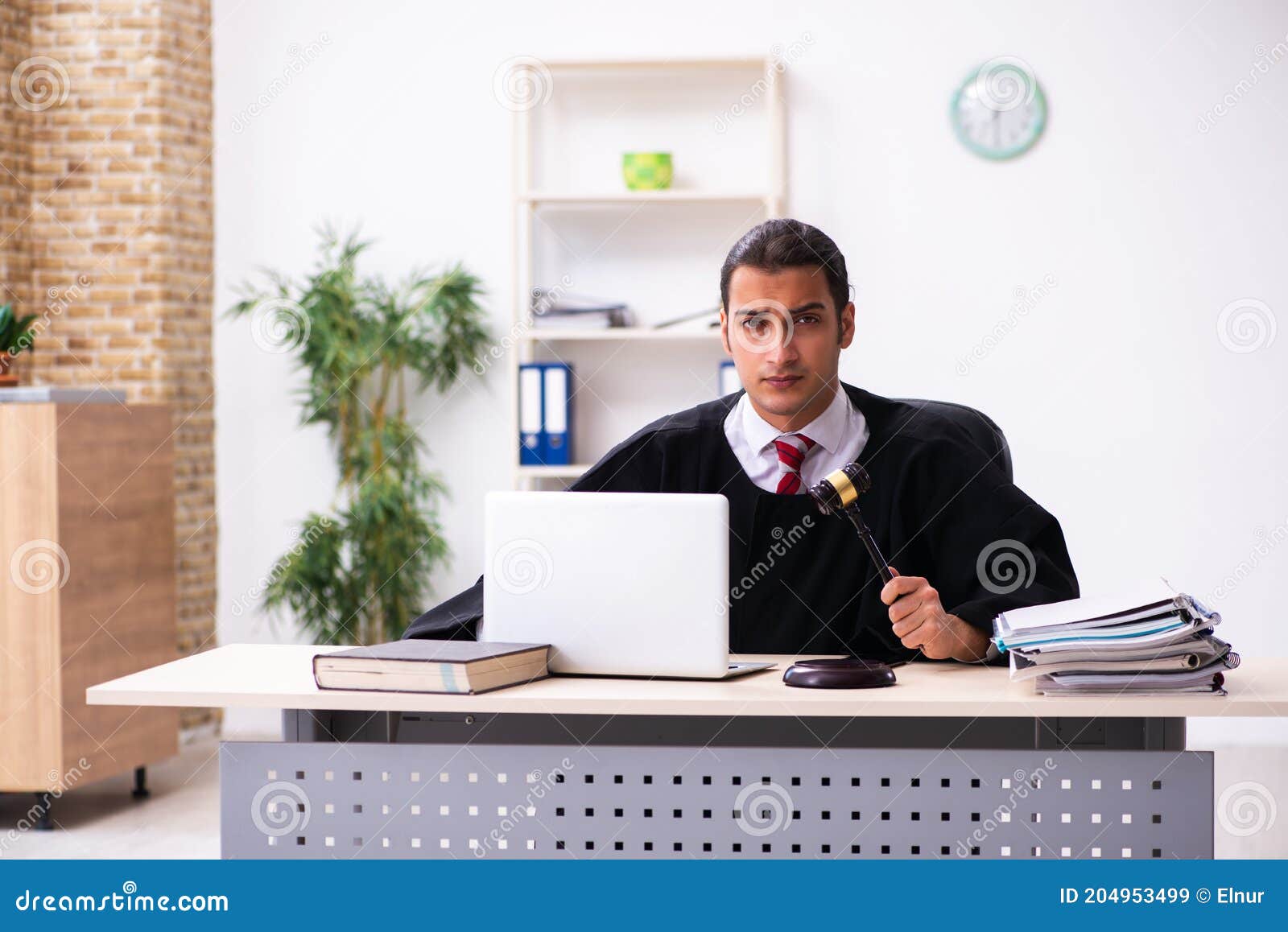 Young Male Lawyer Working in the Courthouse Stock Image - Image of ...